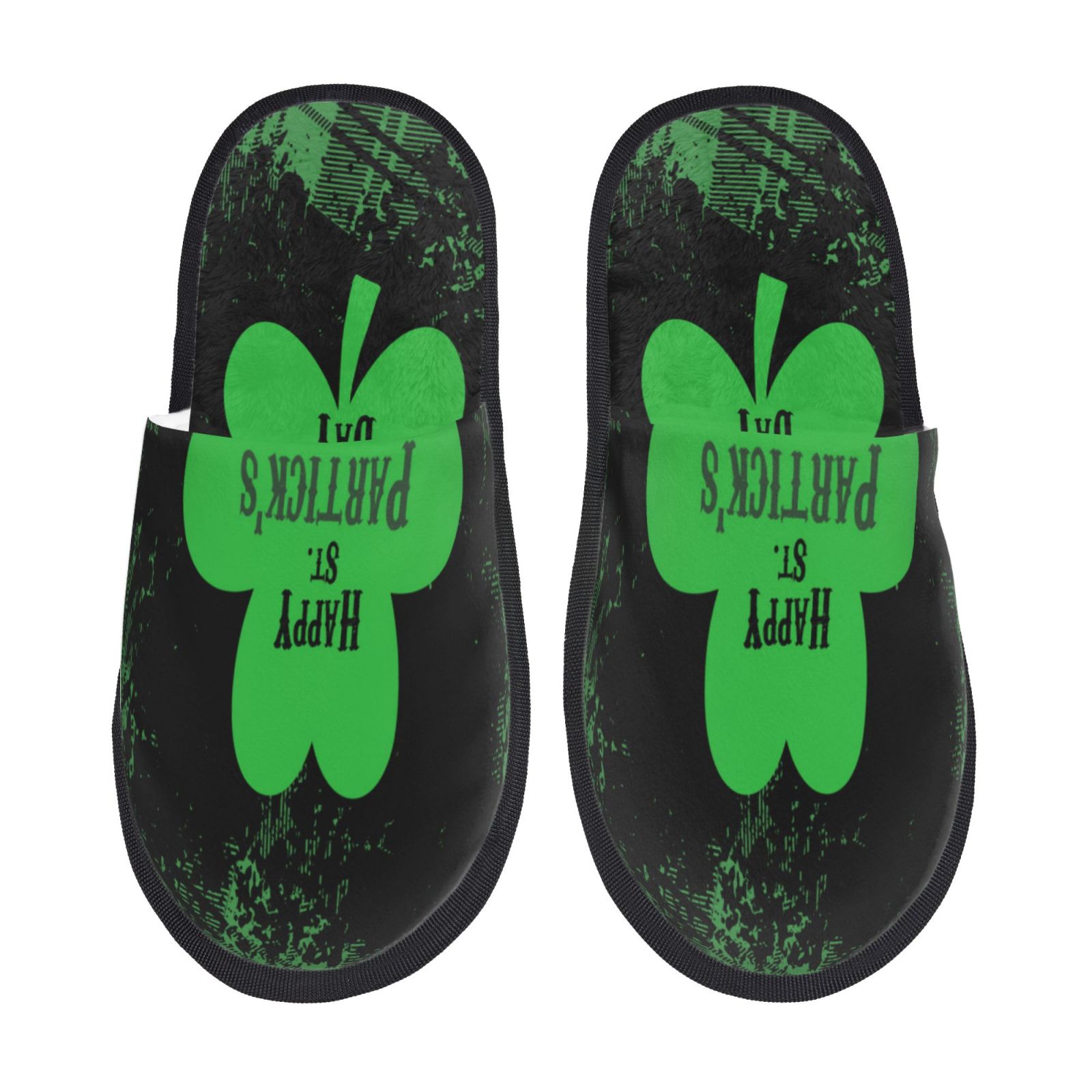 Cauagu St Patrick's day Print Cozy Indoor Slippers,Fuzzy House Shoes ...