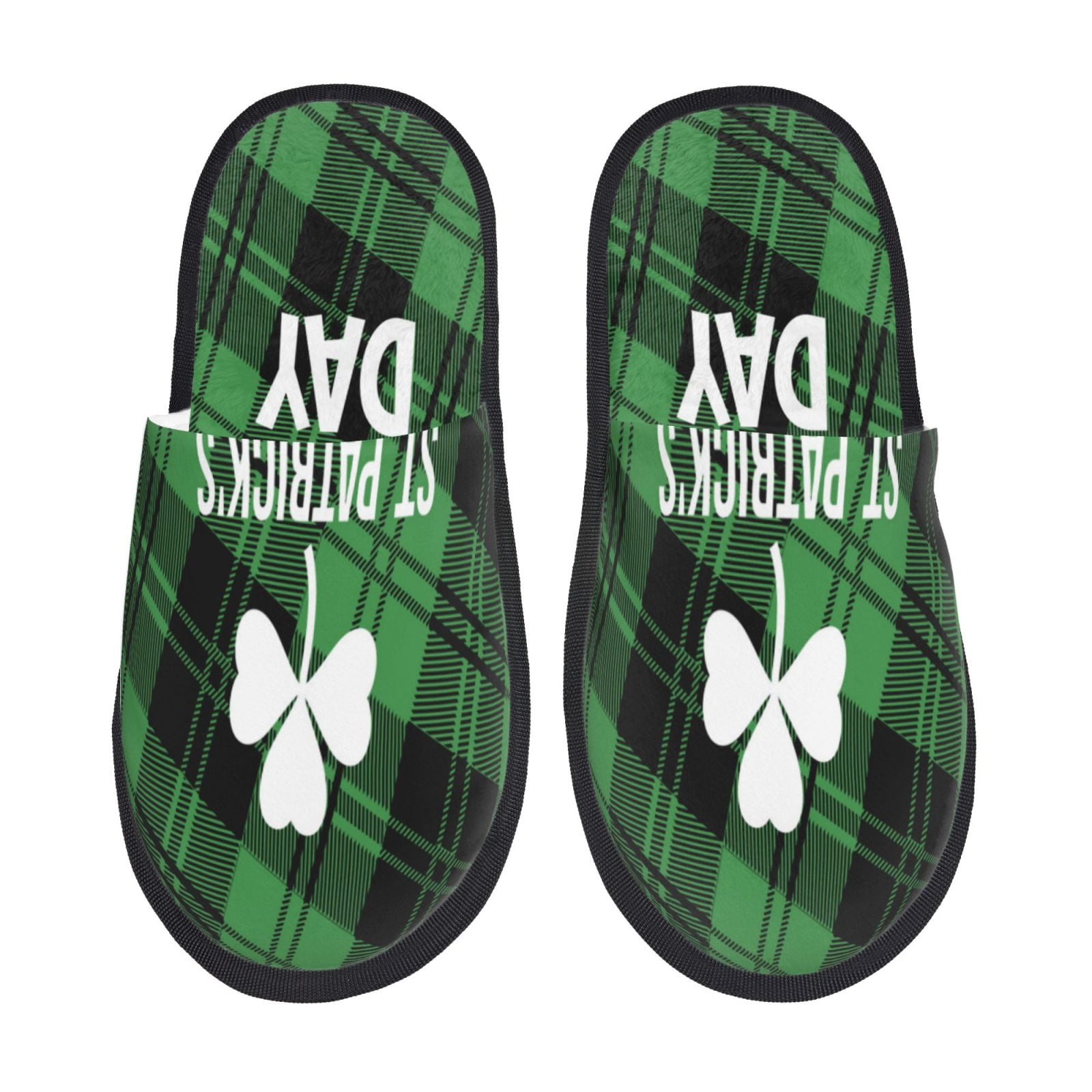Cauagu St Patrick's day Print Cozy Indoor Slippers,Fuzzy House Shoes ...
