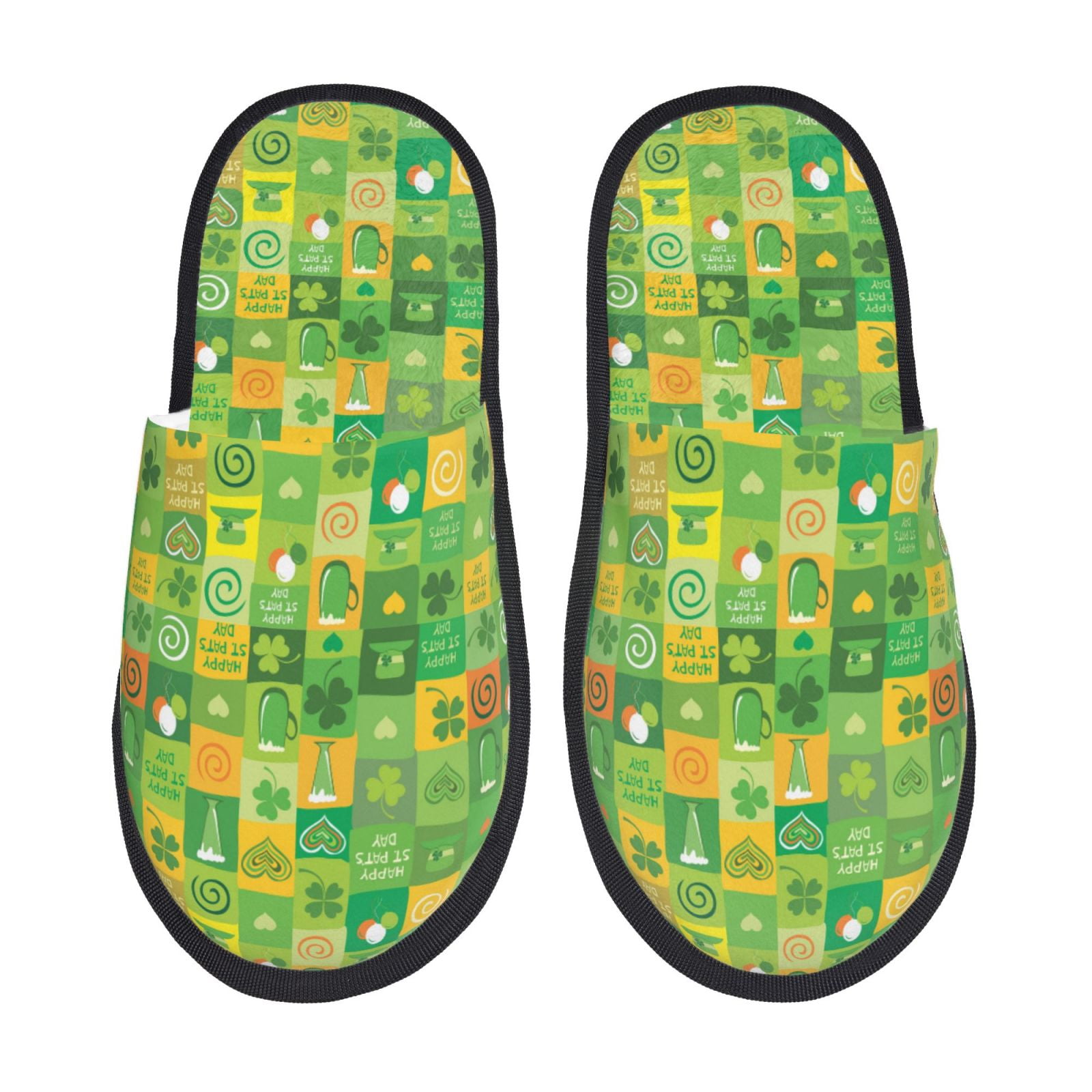Cauagu St. Patrick's day Print Cozy Indoor Slippers,Fuzzy House Shoes ...