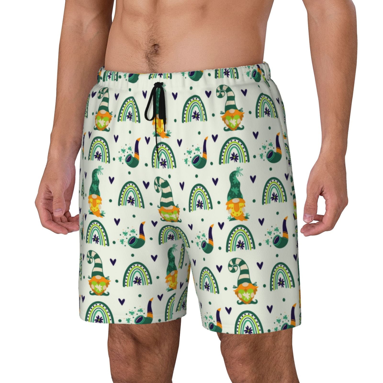 Cauagu St. Patrick's day Print Mens Swim Trunks Quick Dry Board Shorts ...