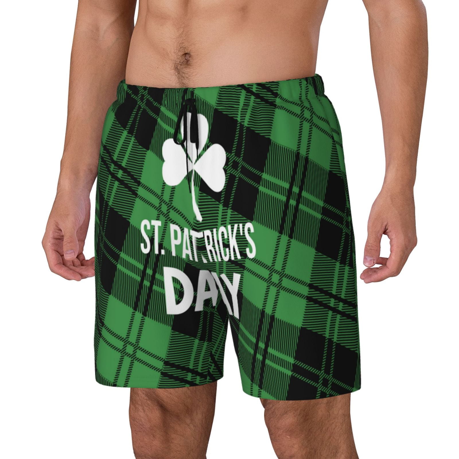 Cauagu St Patrick's day Print Mens Swim Trunks Quick Dry Board Shorts ...