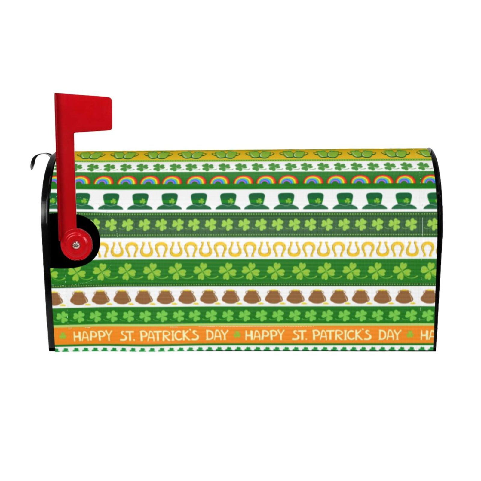 Cauagu St. Patrick's day in green colors Pattern Magnetic Mailbox ...