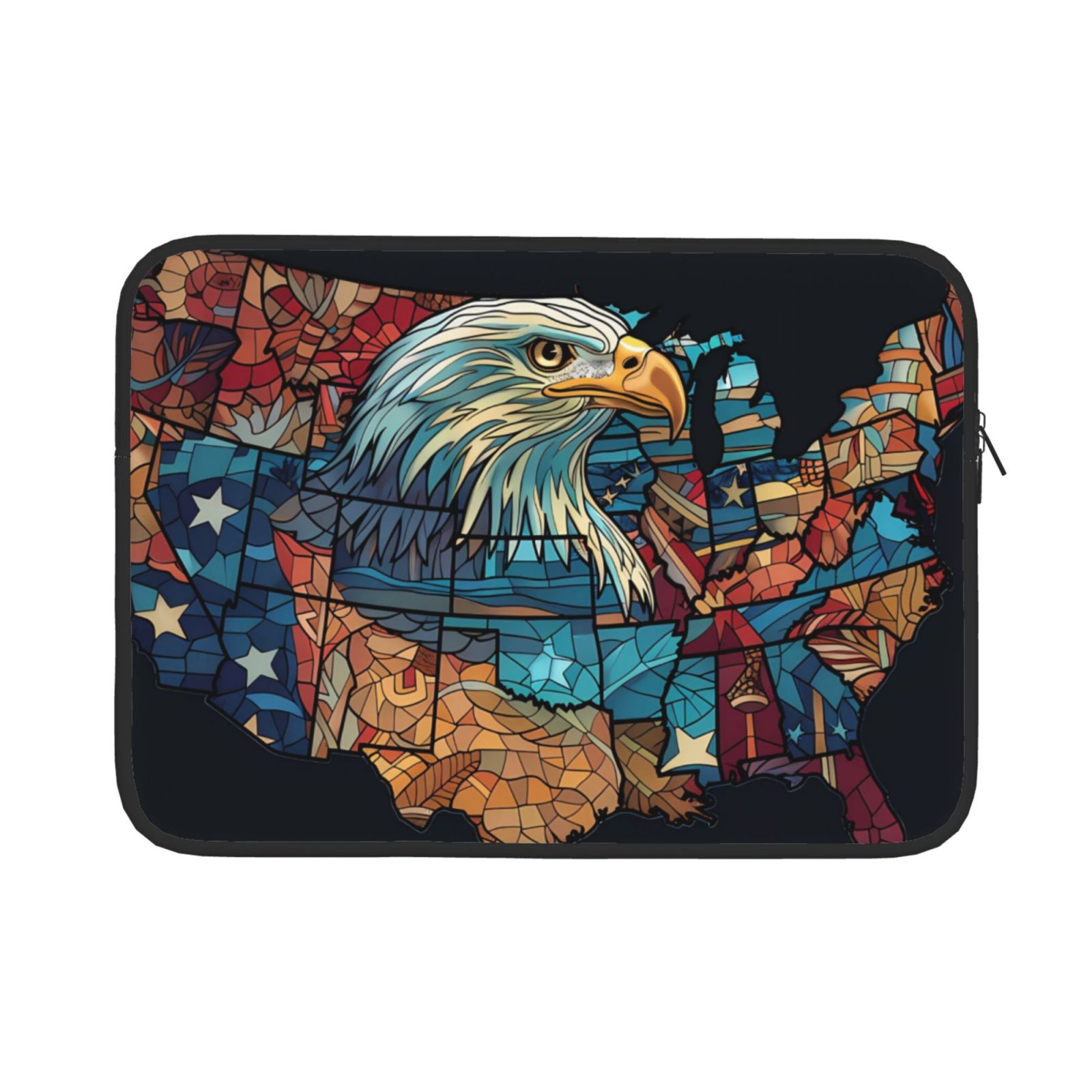 Cauagu Stained Glass Eagle USA Print Laptop Sleeve Case, Laptop Cover ...