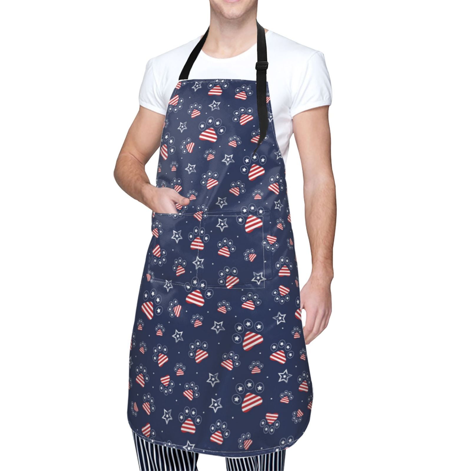 Cauagu Star Dog Paw Aprons with Pockets,Waterproof Apron for Women ...