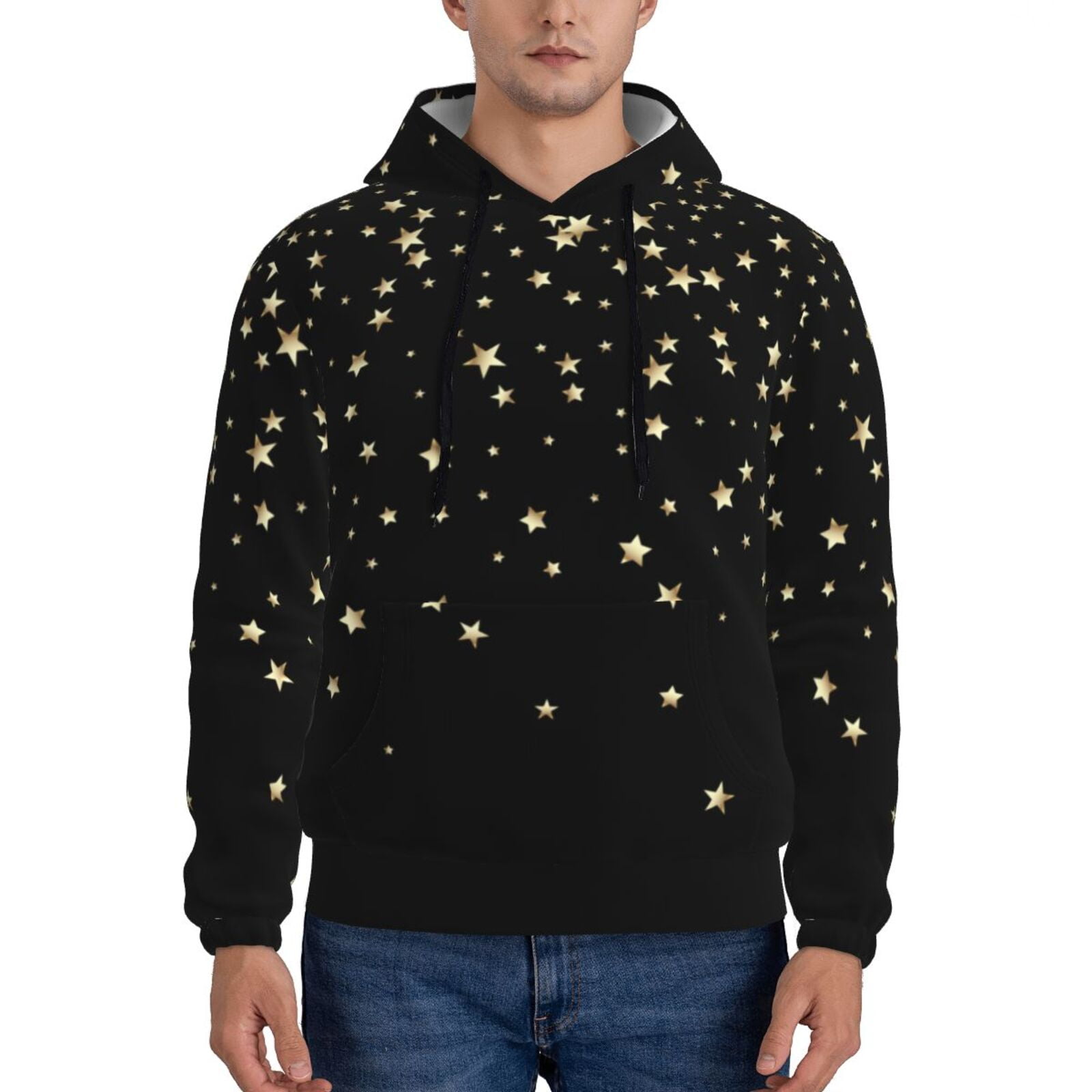 Cauagu Star Silver Glitter for Men's Pullover Hooded Sweatshirt ...