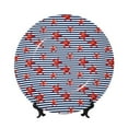 Cauagu Starfish Navy Blue Stripe Print Bone China Decorative Plate ...