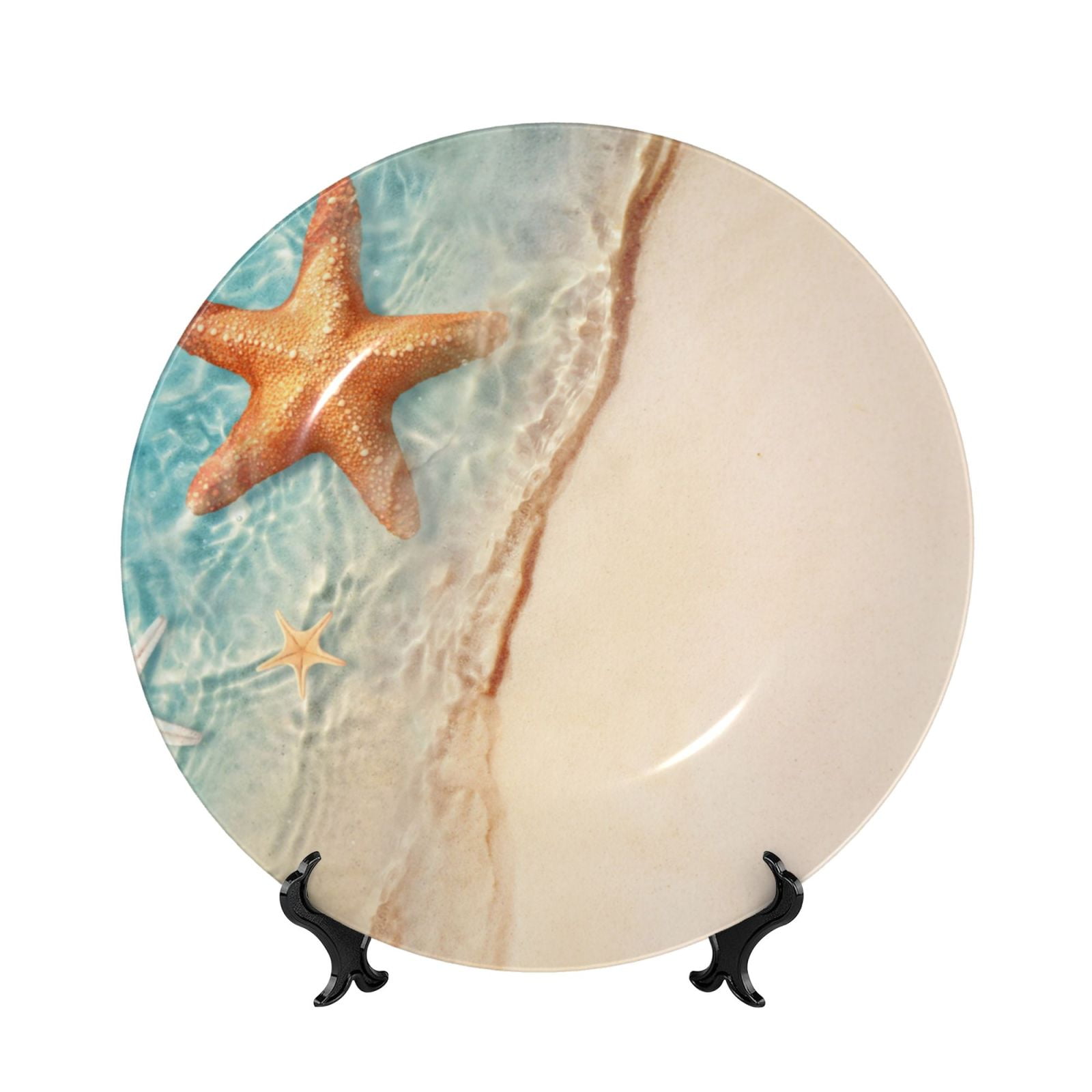 Cauagu Starfish On The Sand Beach Print Bone China Decorative Plate ...