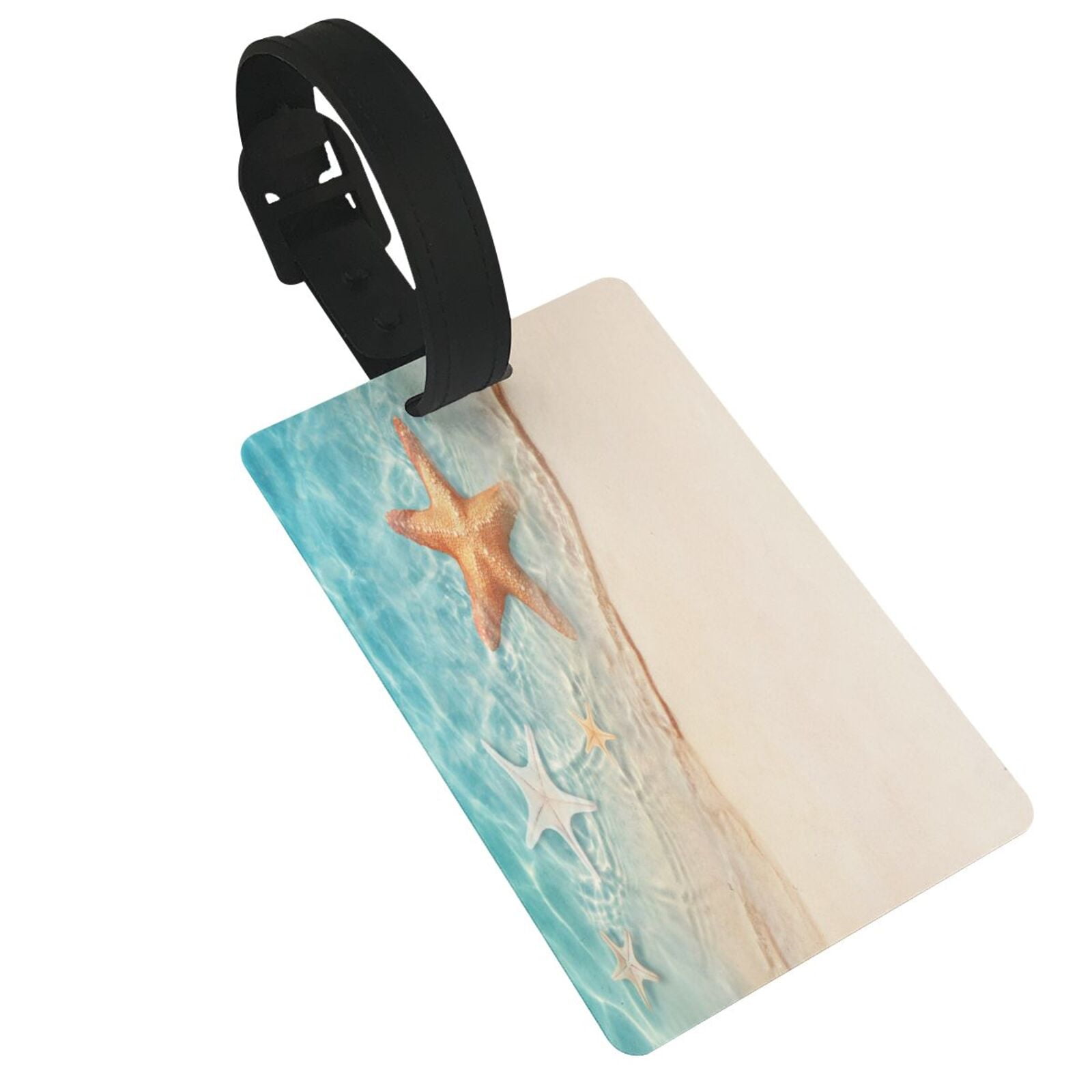 Cauagu Starfish On The Sand Beach Print PVC Luggage Tag, Suitcase Label ...