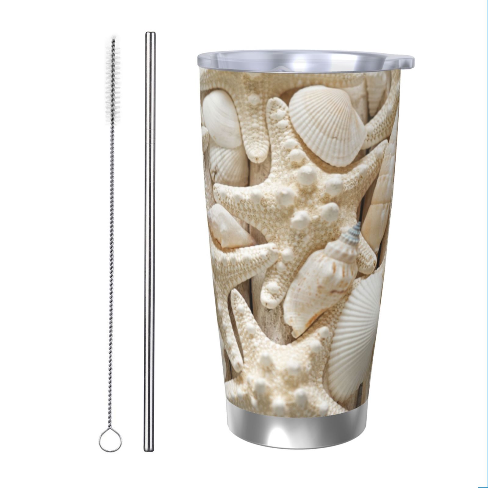 Cauagu Starfish and Sea Shells Pattern 20oz Tumbler,Stainless Steel ...