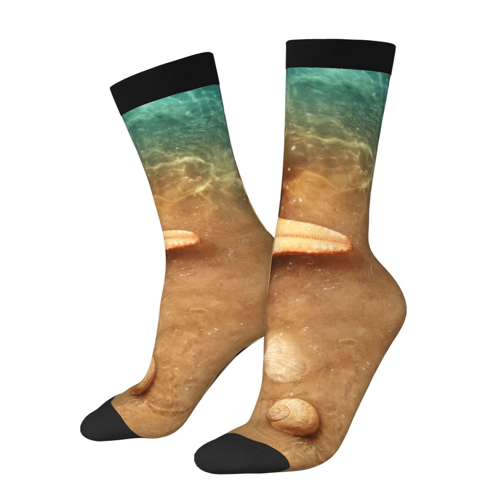 Cauagu Starfish And Seashell 1 Print Crew Socks for Women and Men,Adult ...