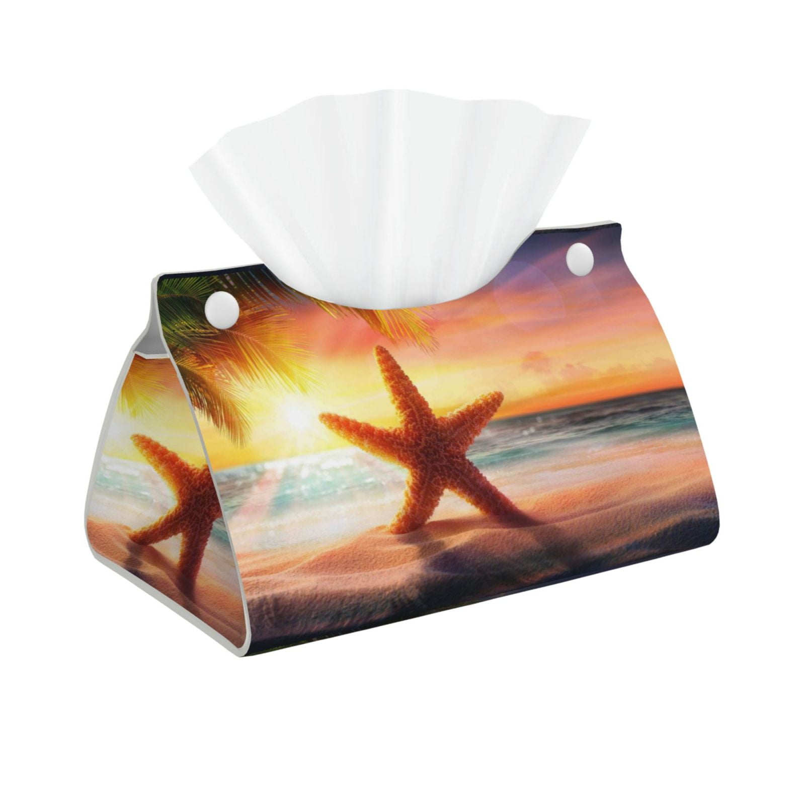 Cauagu Starfish Sunset Sea Beach for Large Tissue Box Cover Rectangular ...
