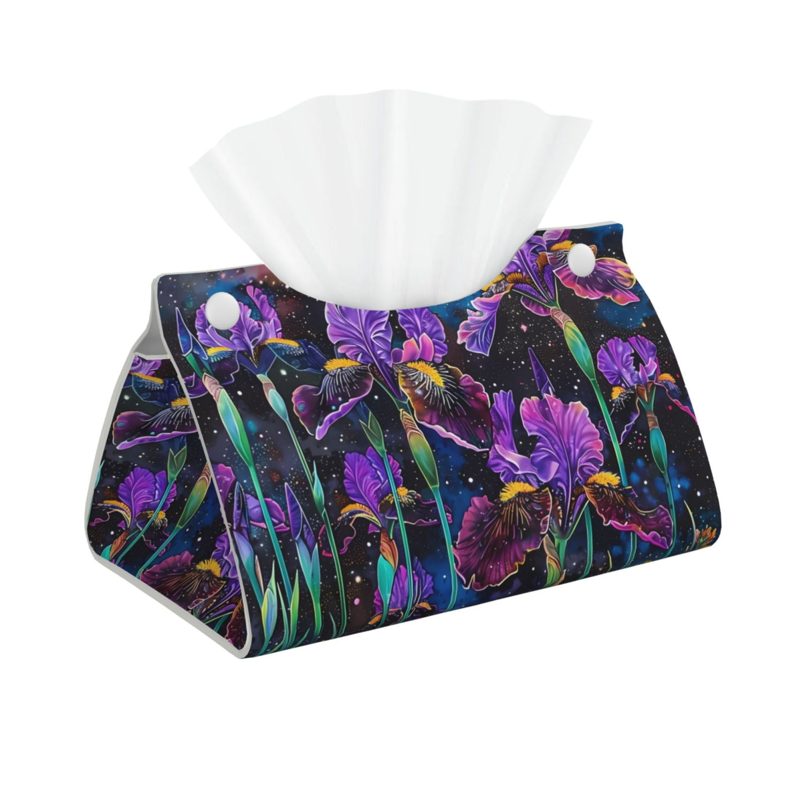 Cauagu Starry Night Iris Field for Large Tissue Box Cover Rectangular ...