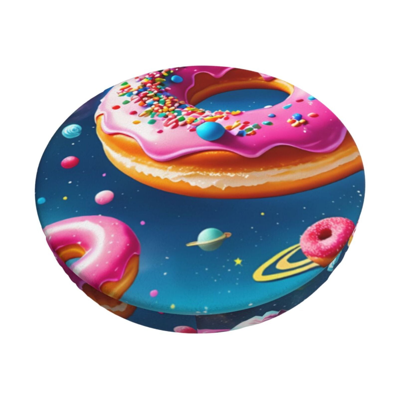 Cauagu Starry Sky Colorful Donut Print Round Stool Covers,Seat Cushion ...