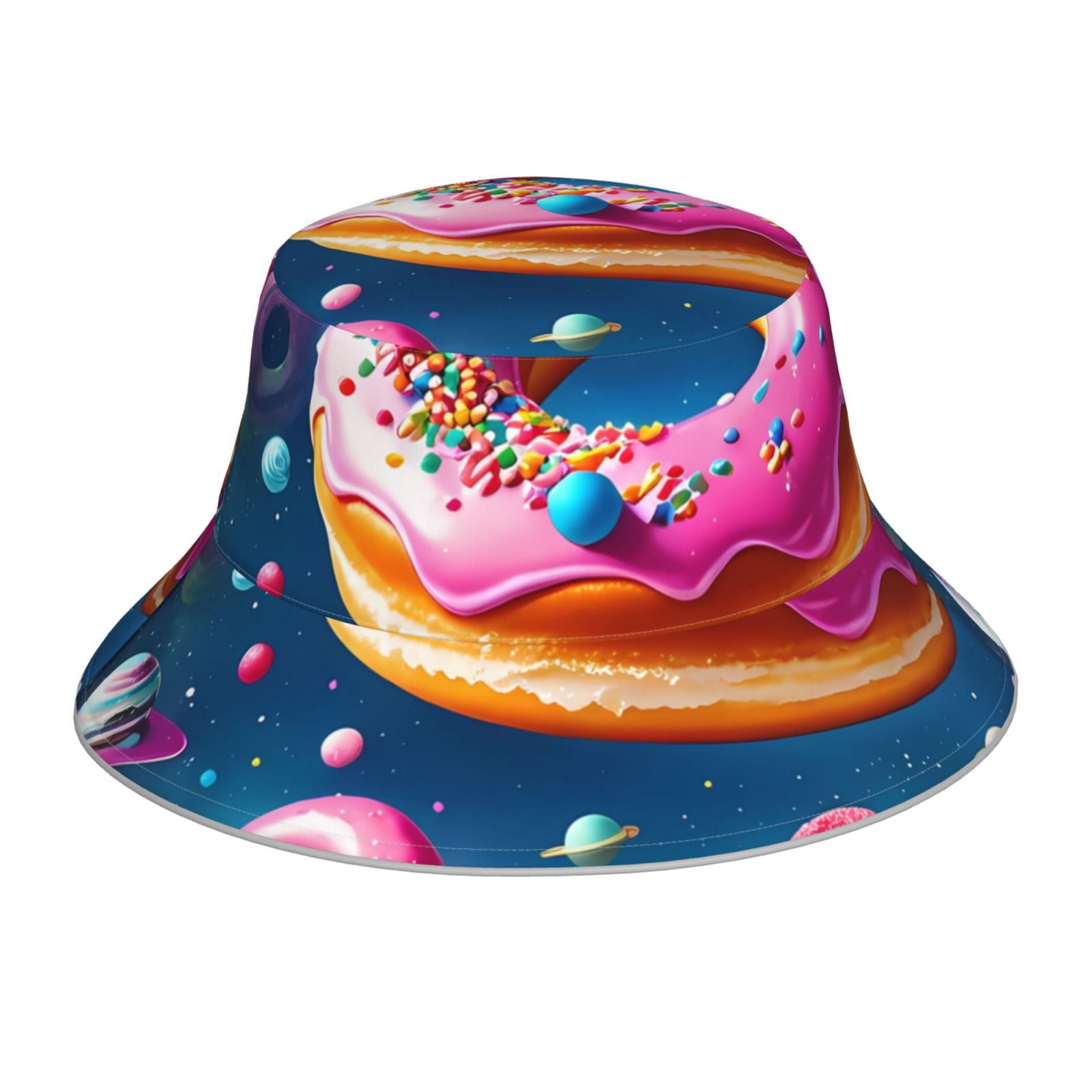Cauagu Starry Sky Colorful Donut for Unisex Bucket Hat,Outdoor Summer ...