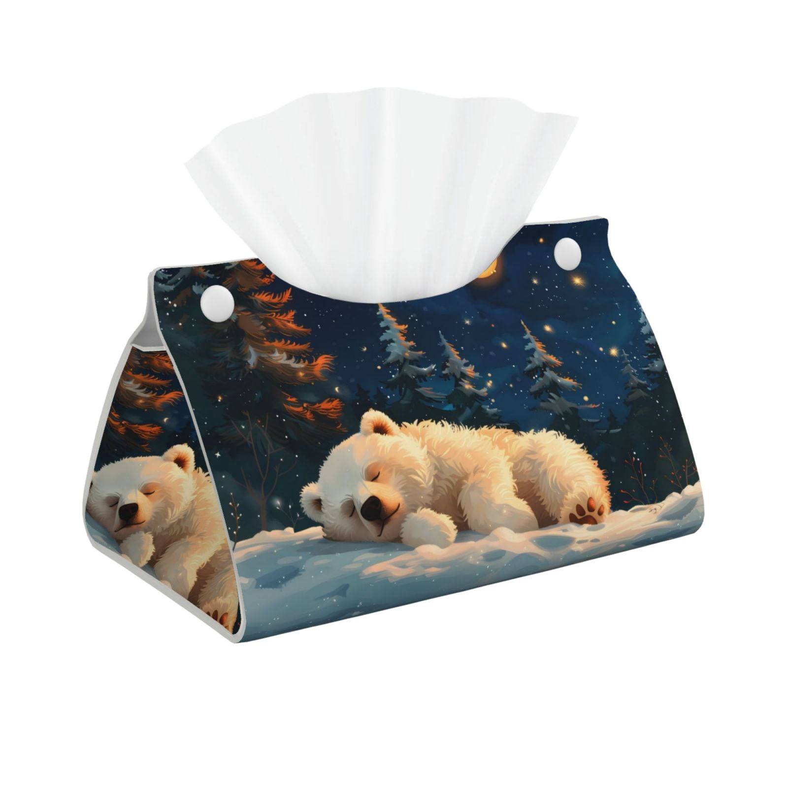 Cauagu Starry Sky Sleep White Bear for Large Tissue Box Cover ...