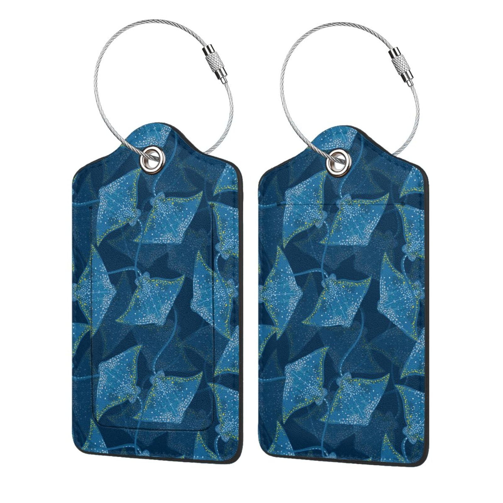 Cauagu Stingray Print Luggage Tags,Leather Luggage Tags for Suitcases ...