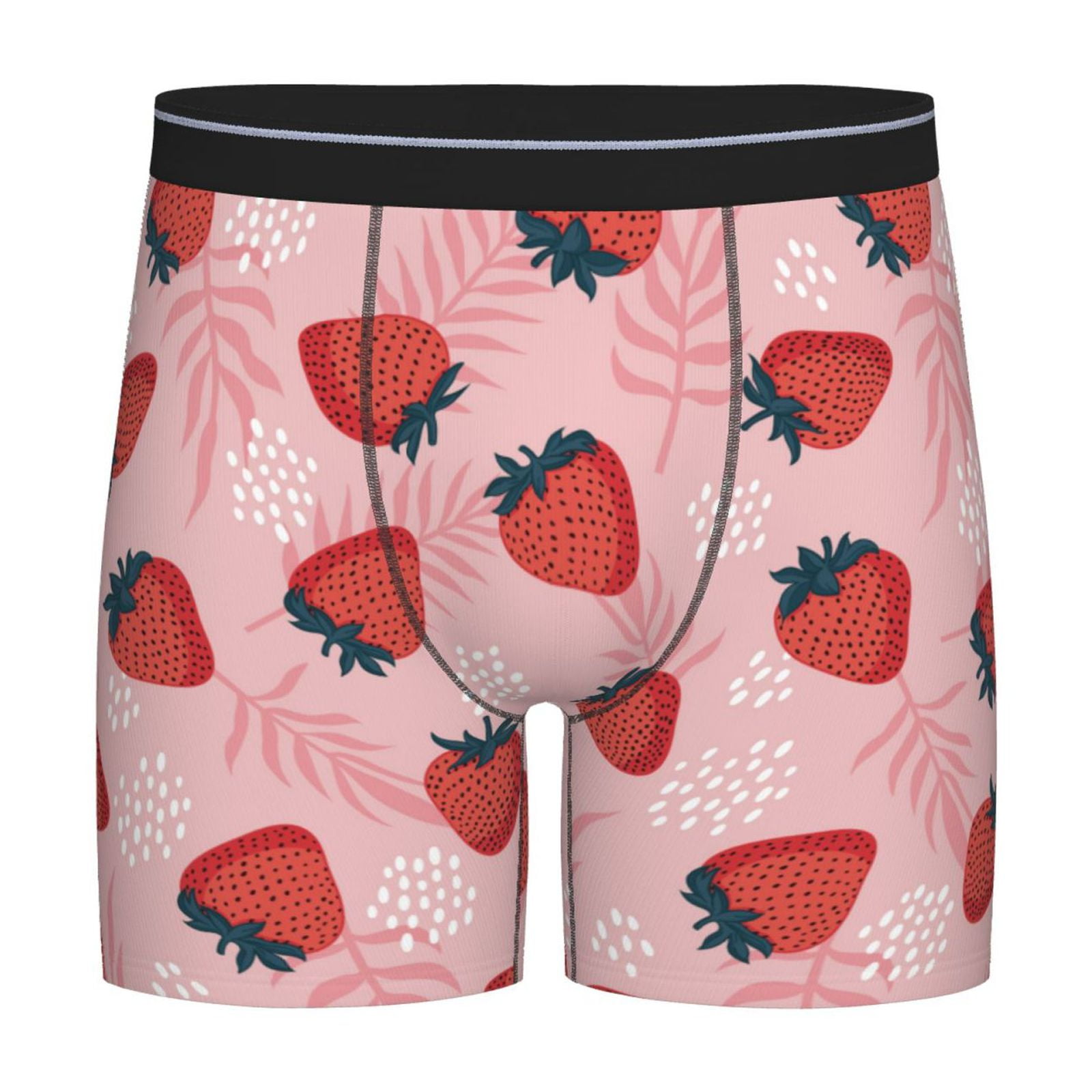 Cauagu Strawberries Print Men's Boxer Briefs, Funny & Cute Underwear ...