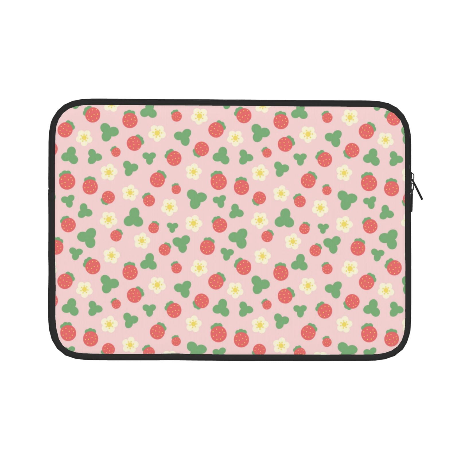 Cauagu Strawberry And Flowers Print Laptop Sleeve Case, Laptop Cover ...