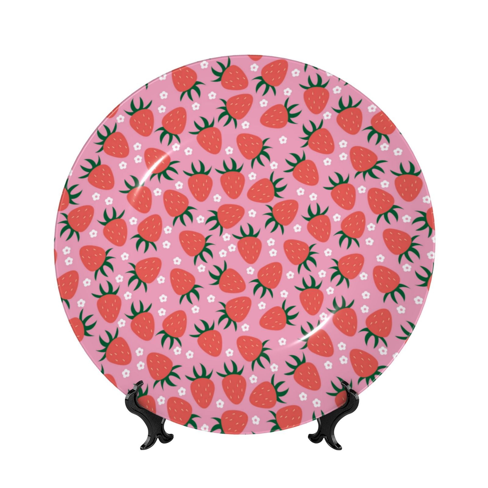 Cauagu Strawberry Print Bone China Decorative Plate, Wall Mount Plate ...