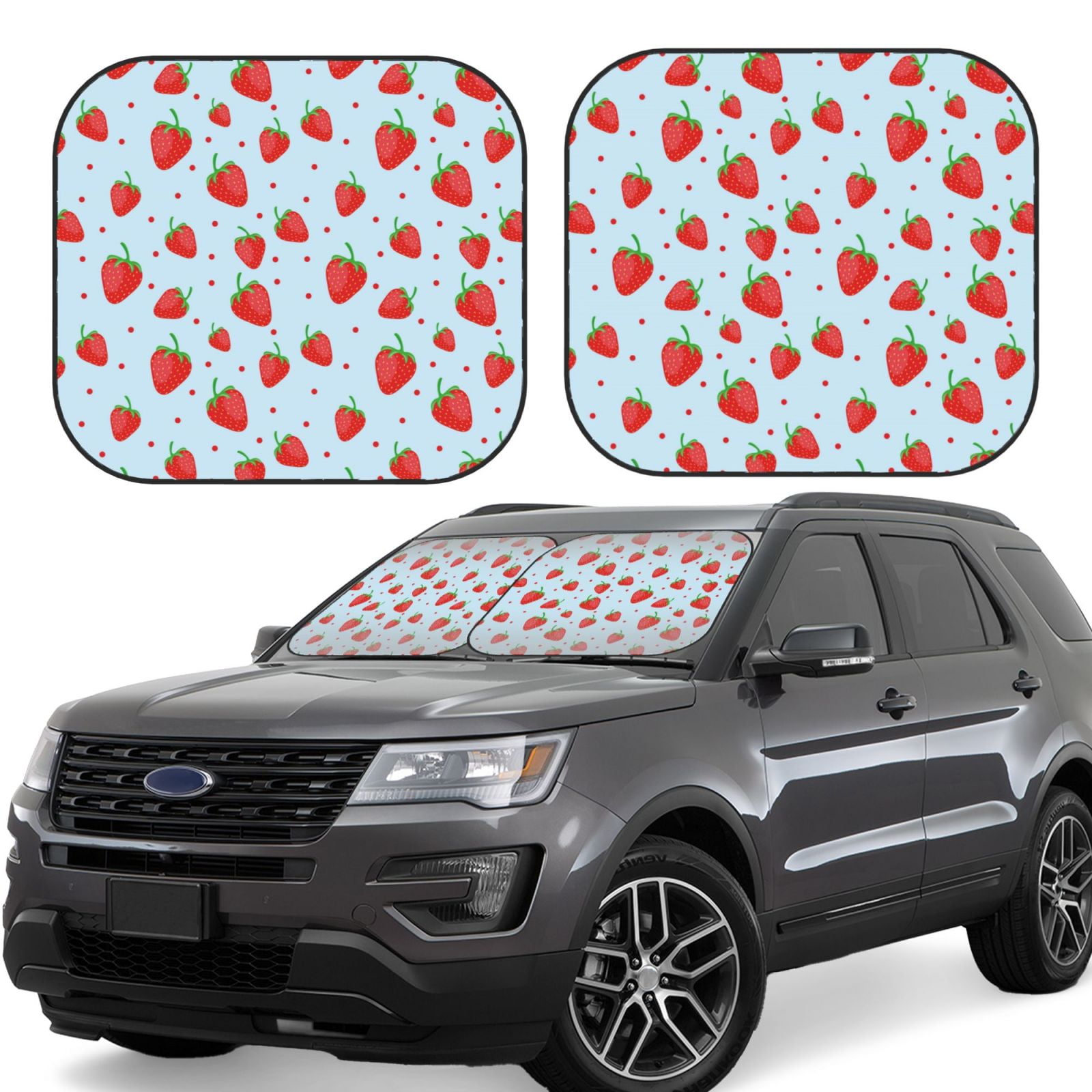 Cauagu Strawberry Cauagu {designName} Print Foldable Car Windshield Sun ...