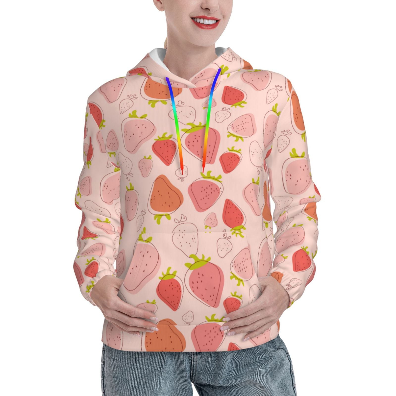 Cauagu Strawberry for Women's Hooded Sweatshirts Pullover Hoodie for ...