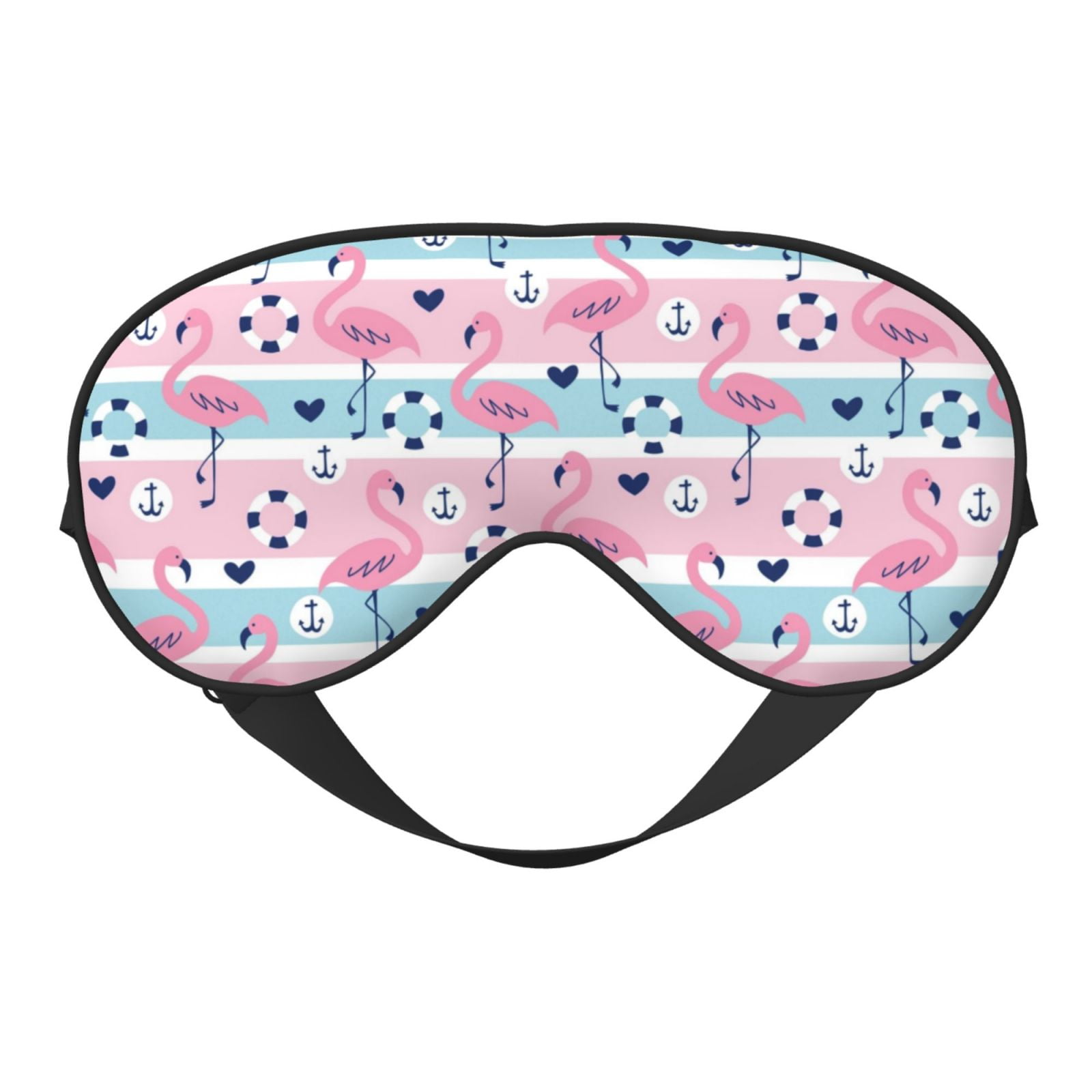 Cauagu Striped Flamingo Print Sleep Eye Mask, Blindfold Eye Sleep Shade ...