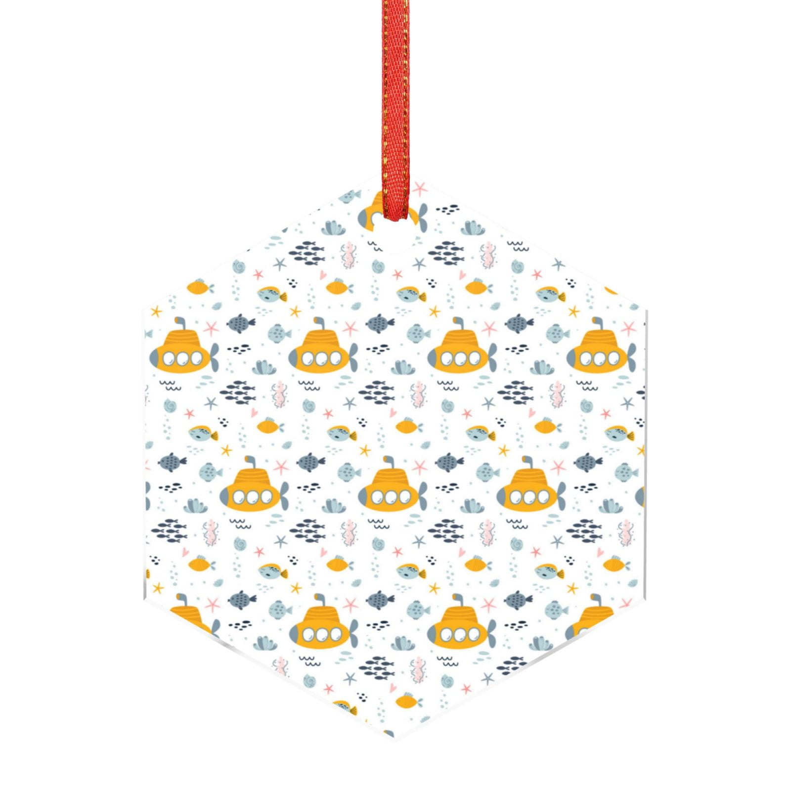 Cauagu Submarine Ship Pattern Acrylic Christmas Pendant,1-Pack ...