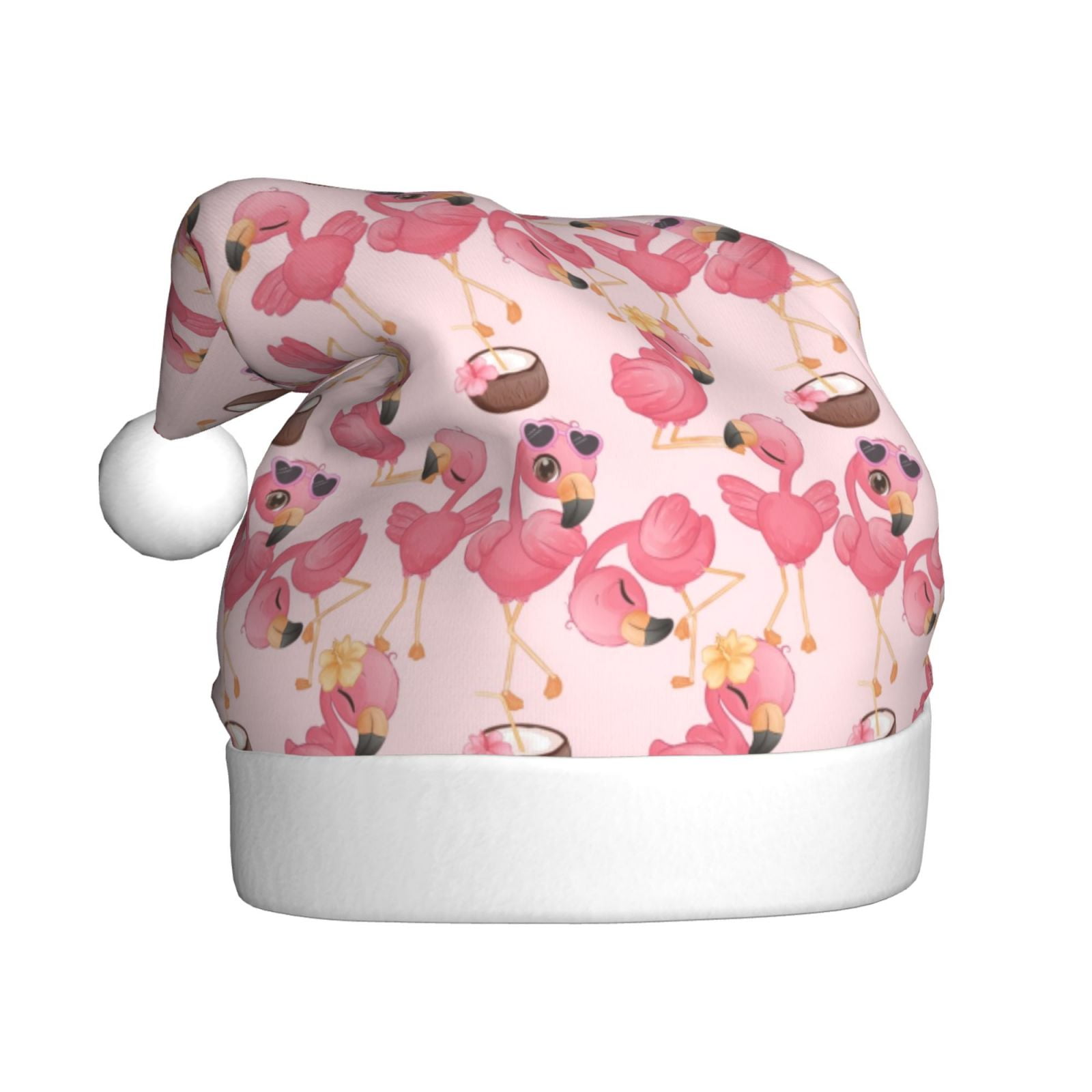 Cauagu Summer Flamingo for Adult Christmas Hat,1-Pack Xmas Holiday Hat ...