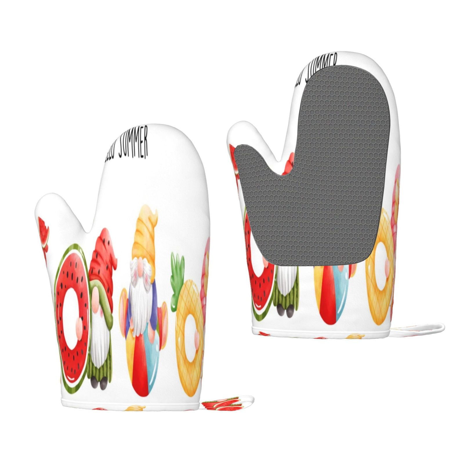 Cauagu Summer Gnome Print Oven Mitts 2 Piece Set,BBQ Gloves Grilling ...