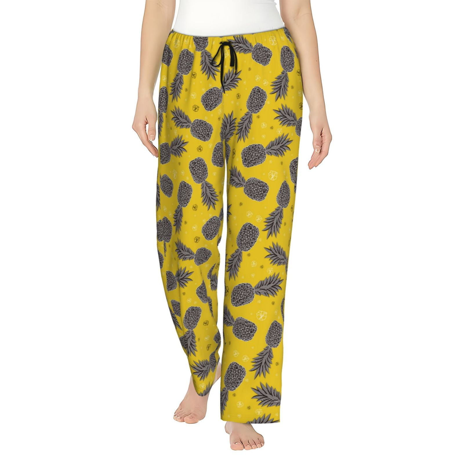 Cauagu Summer Pineapple Pajama Pants for Women Loose Fit Wide Leg ...