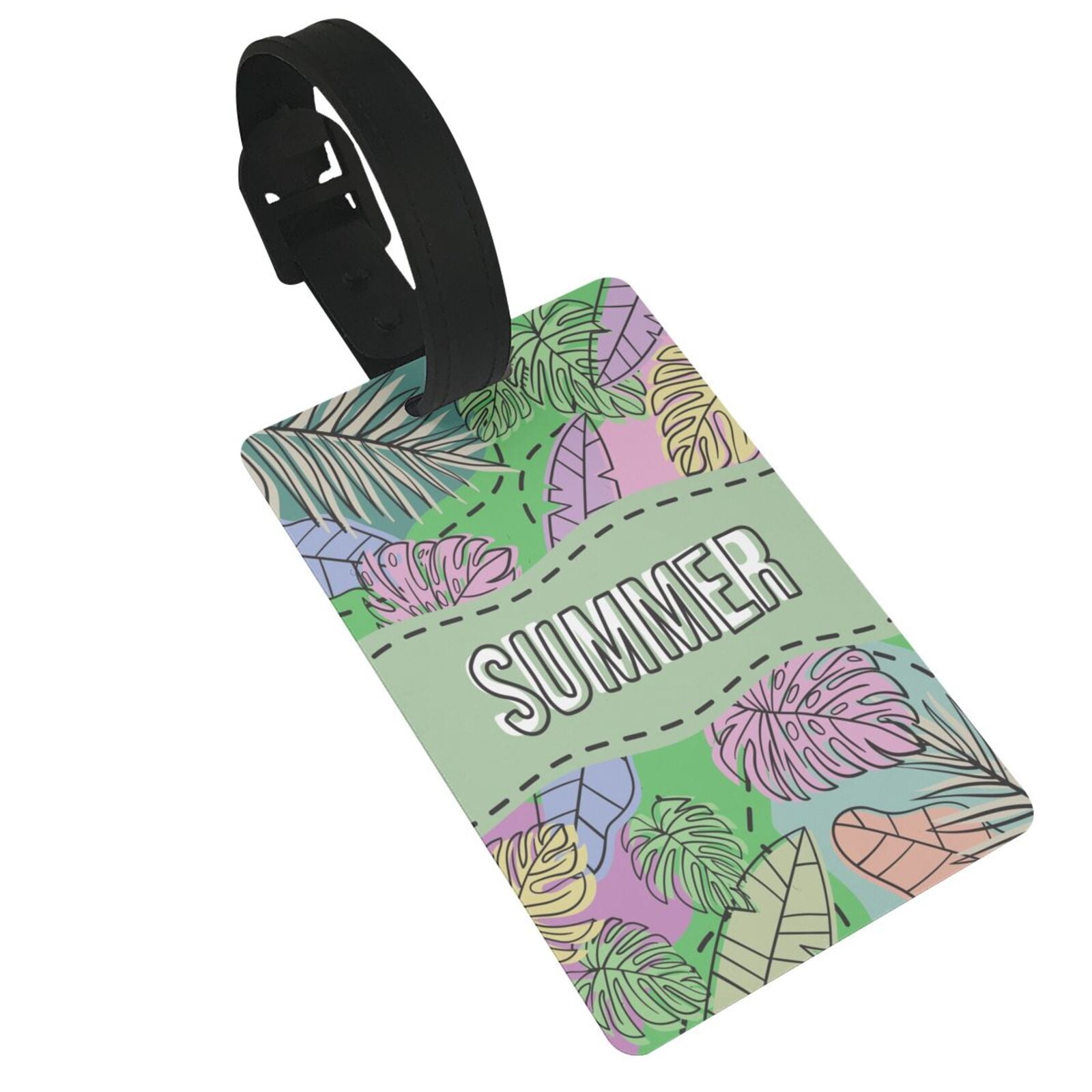 Cauagu Summer Print PVC Luggage Tag, Suitcase Label with Name ID Card ...