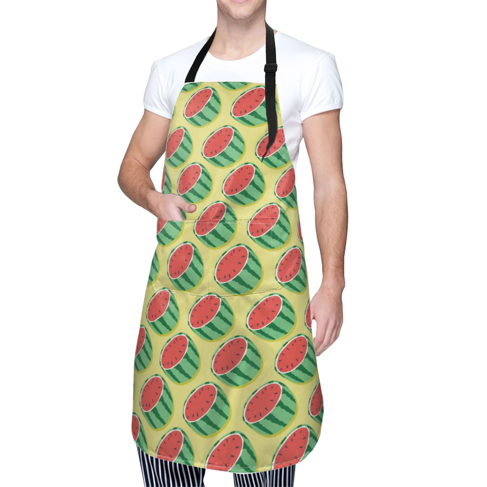 Cauagu Summer Watermelon Aprons with Pockets,Waterproof Apron for Women ...