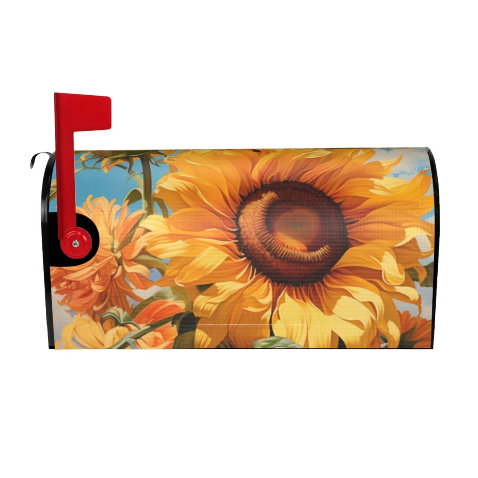 Cauagu Sunflower Blue Sky Pattern Magnetic Mailbox Covers, Mailbox ...