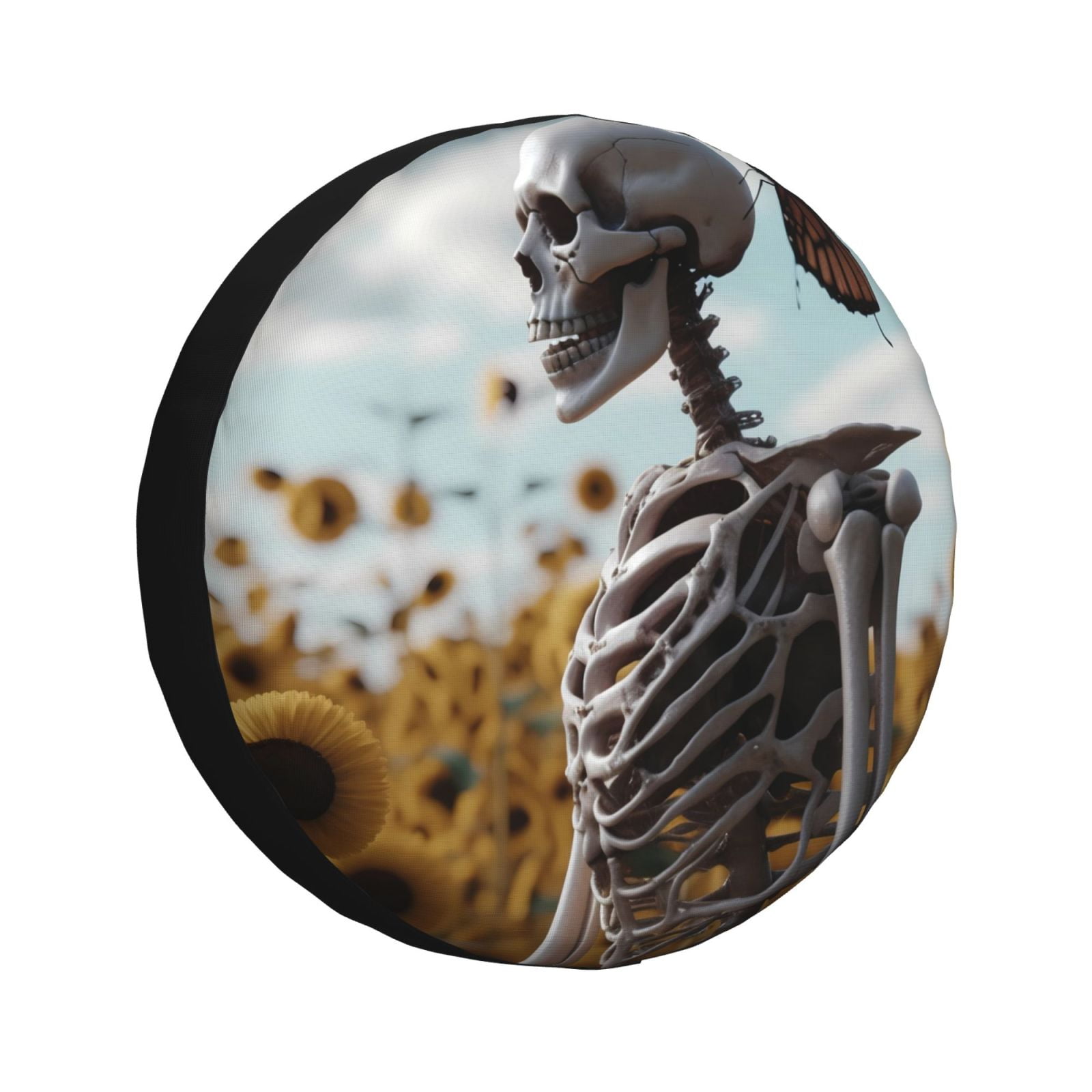 Cauagu Sunflower Butterfly Skull for Spare Tire Cover Wheel Protector ...