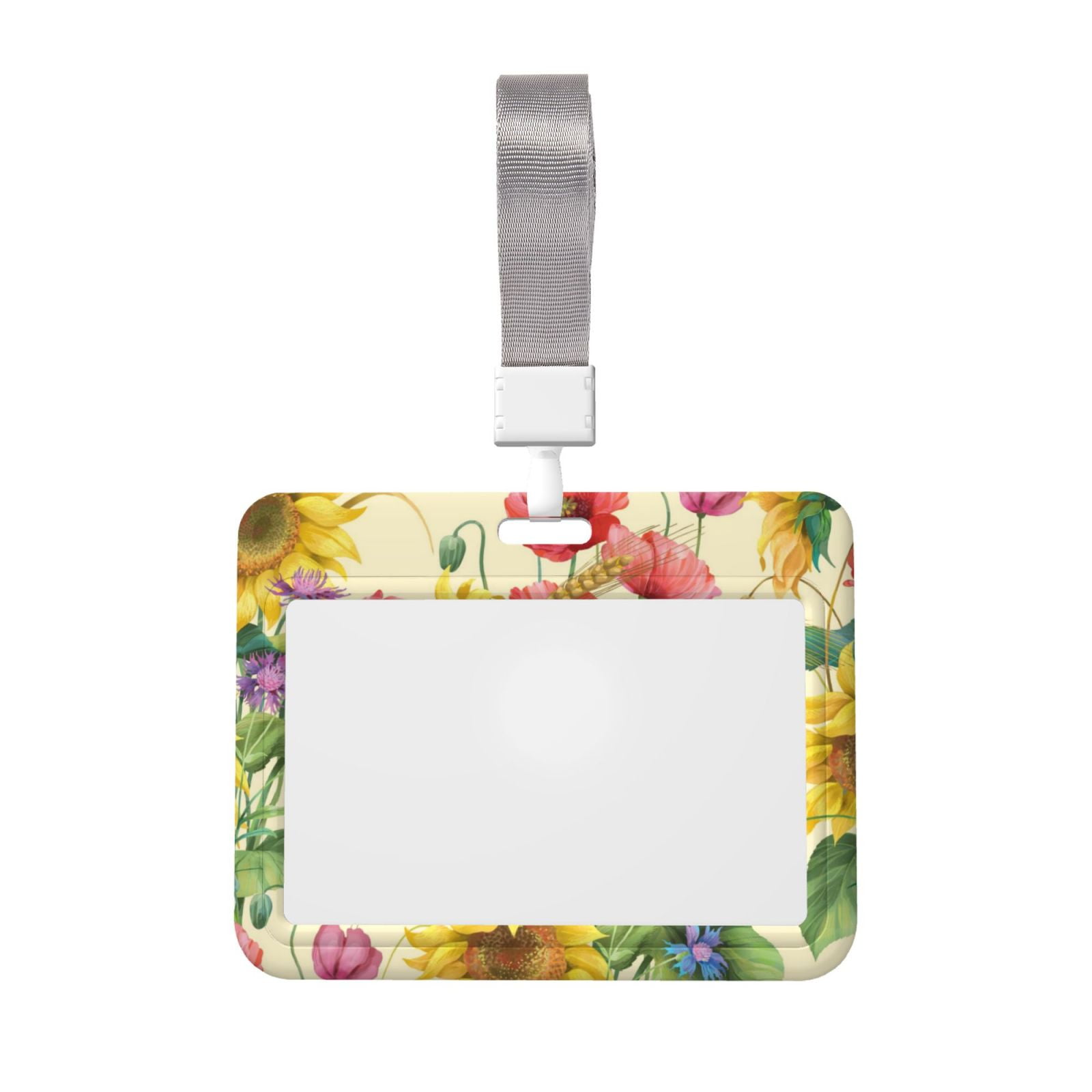 Cauagu Sunflower Cornflower Poppy for ID Badge Holder,Badge Holder with ...