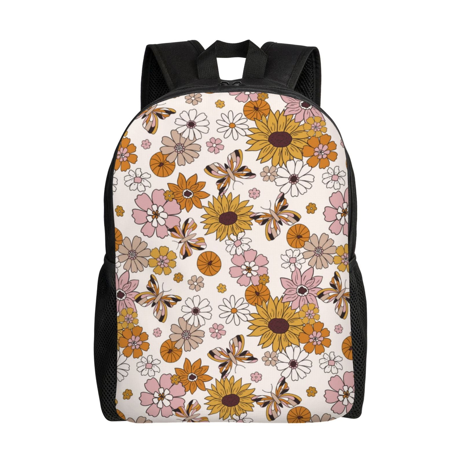 Cauagu Sunflowers And Butterflies Print Backpacks,Travel Daypack Casual ...