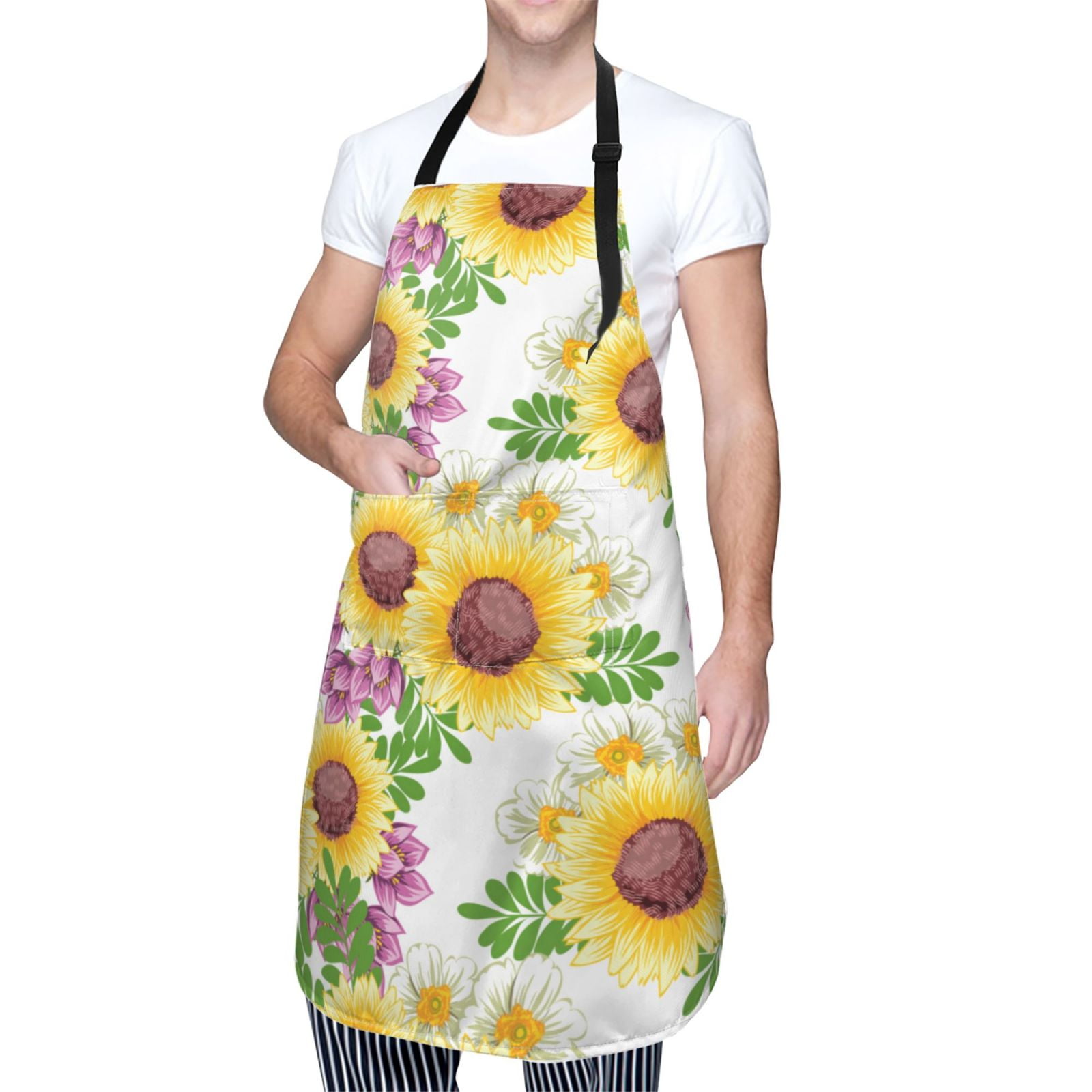 Cauagu Sunflowers Aprons with Pockets,Waterproof Apron for Women ...