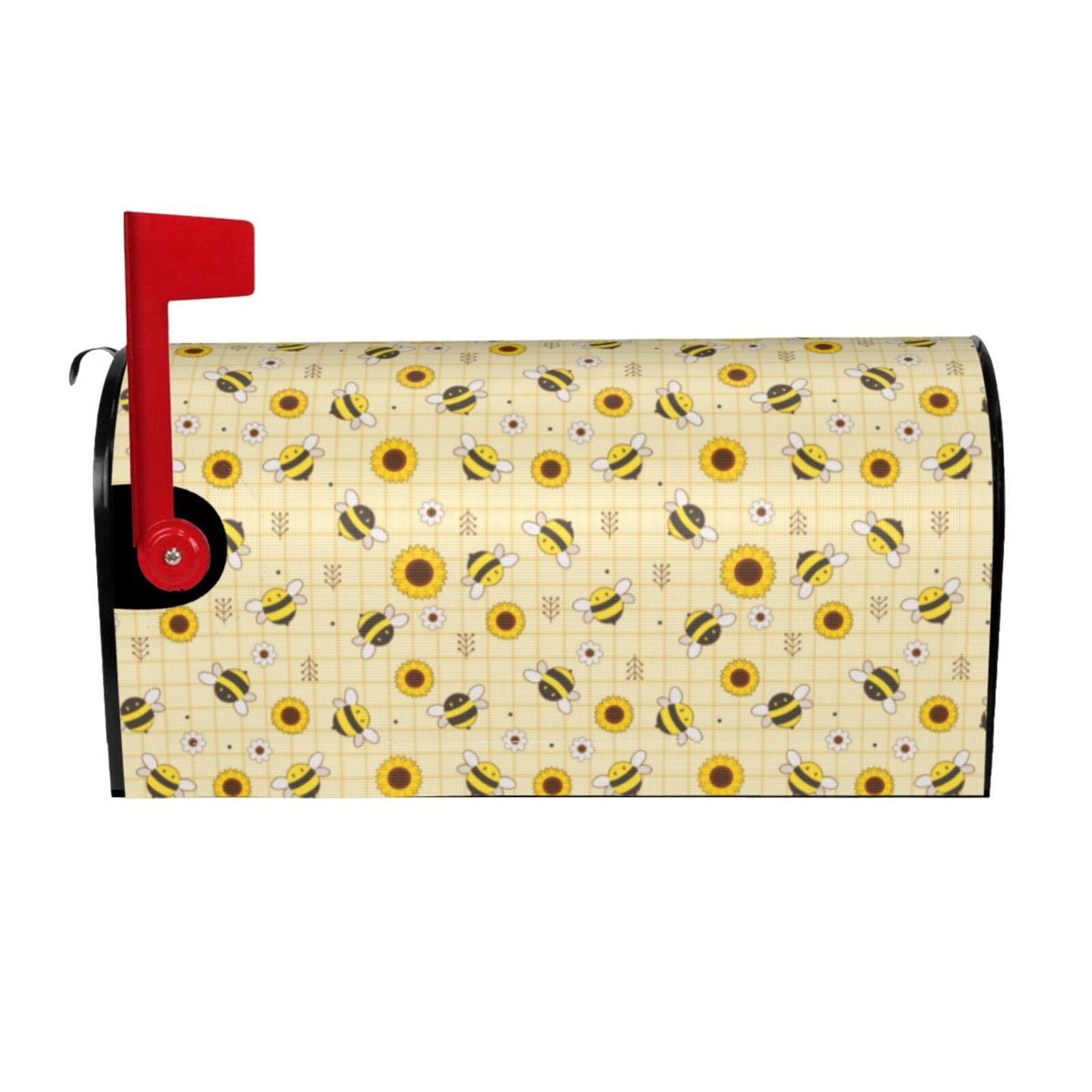 Cauagu Sunflowers Bee Pattern Magnetic Mailbox Covers, Mailbox Cover ...