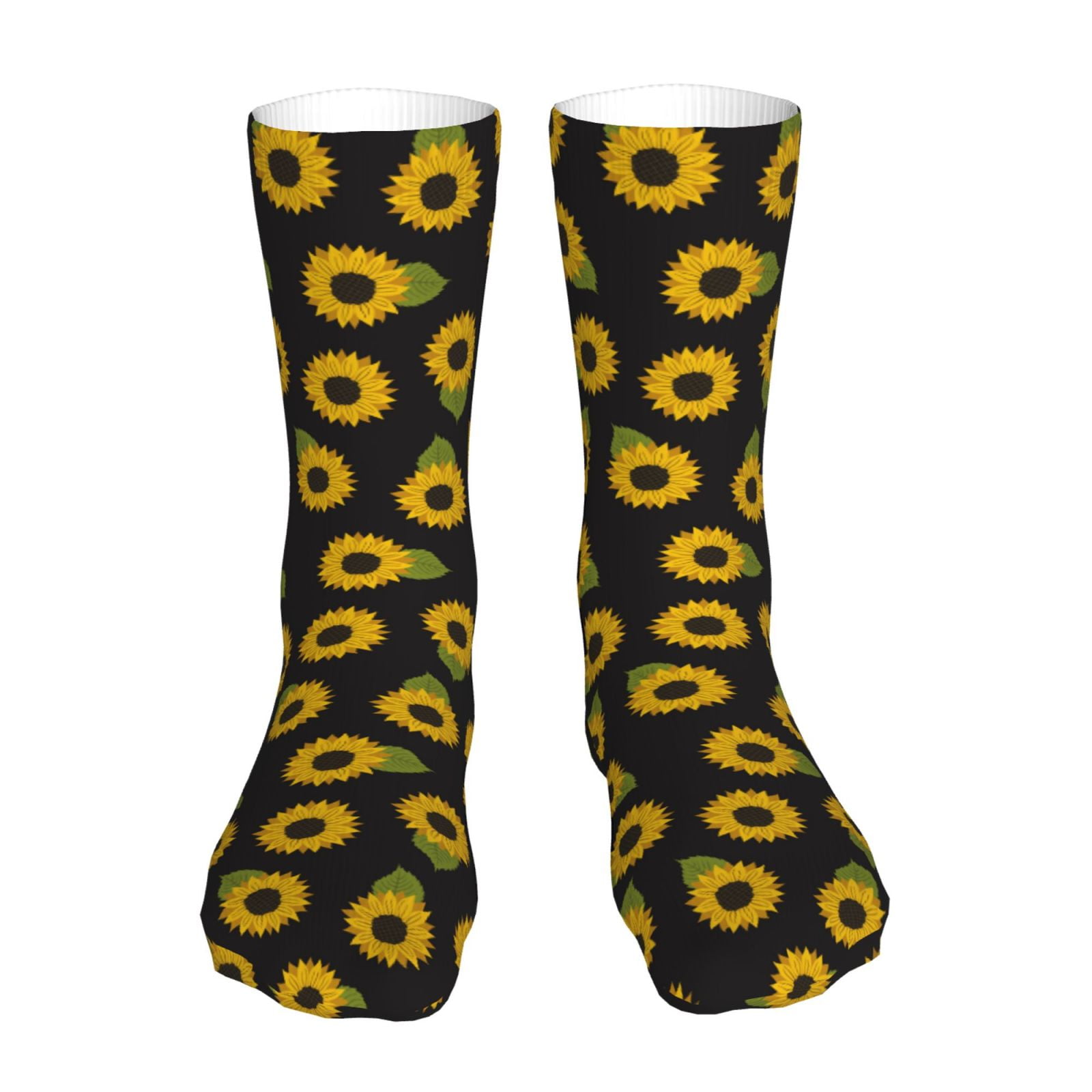 Cauagu Sunflowers Pattern Fun Novelty Crew Socks,Casual Athletic Socks Neutral Socks Cozy Crew ...