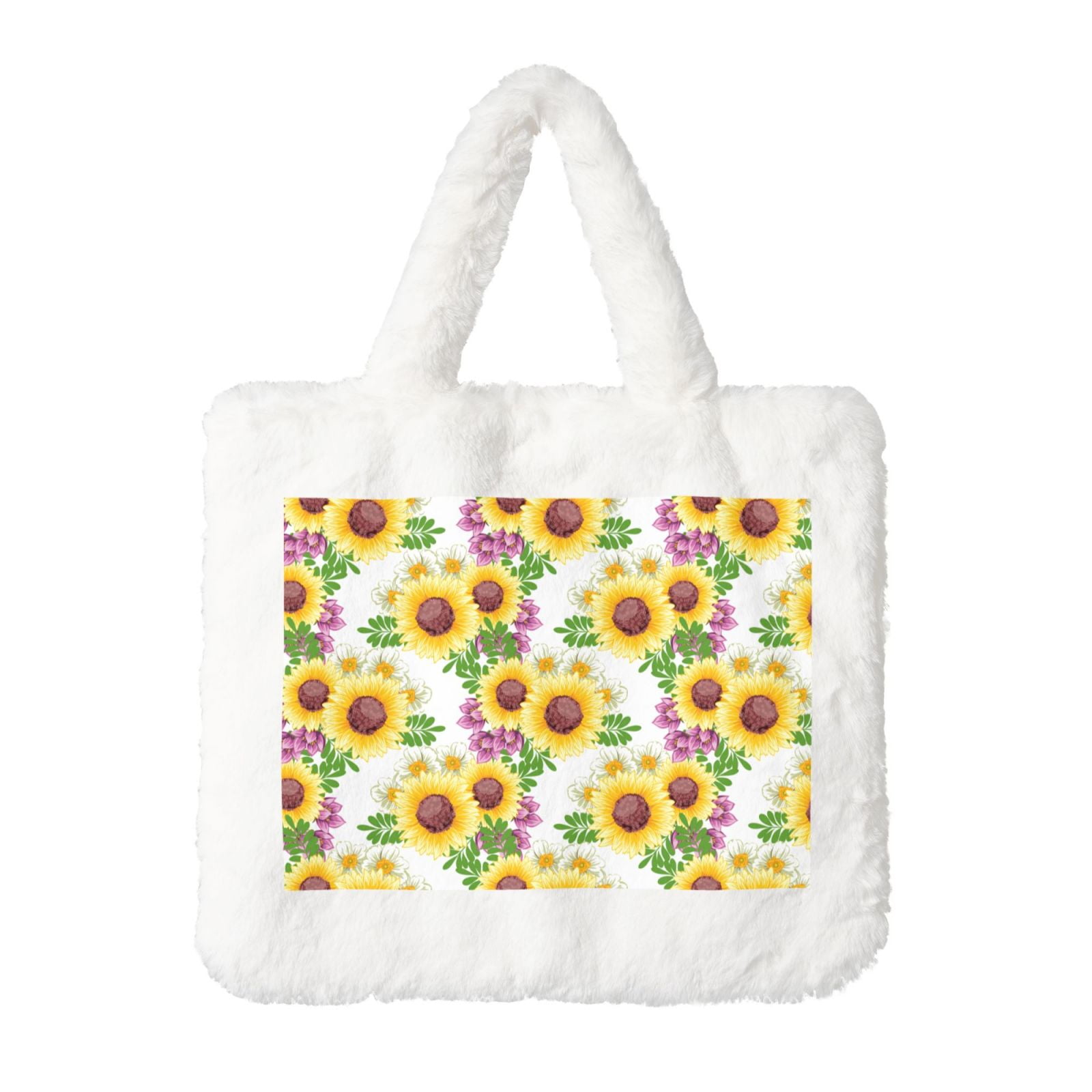 Cauagu Sunflowers Pattern Women's Plush Tote Bag,Soft Underarm Bag ...