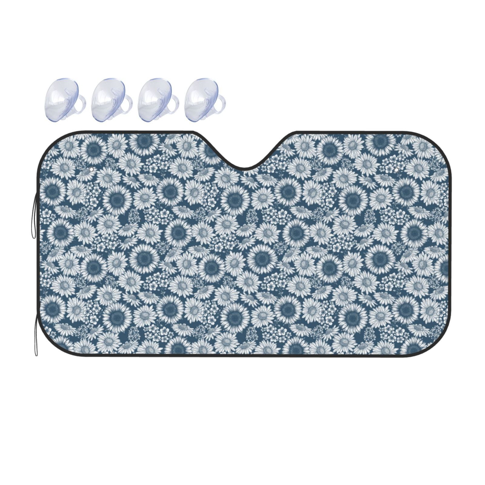 Cauagu Sunflowers Print Car Windshield Sunshade,1-Piece Foldable Sun ...