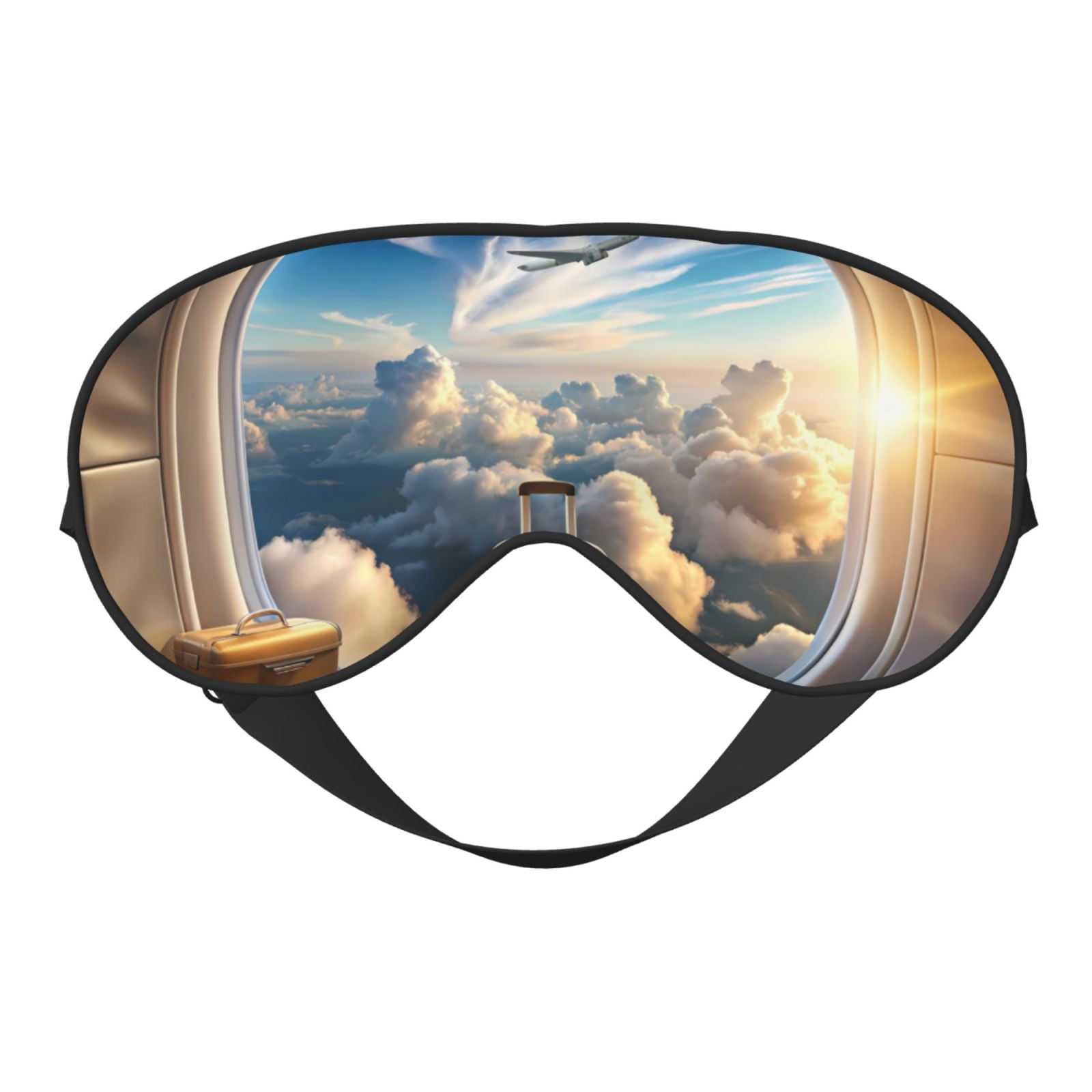 Cauagu Sunset Airplane Travel View Print Sleep Eye Mask, Blindfold Eye ...