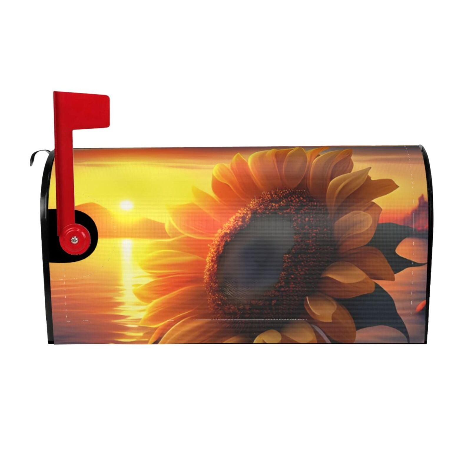 Cauagu Sunset Coast Sunflower Pattern Magnetic Mailbox Covers, Mailbox ...