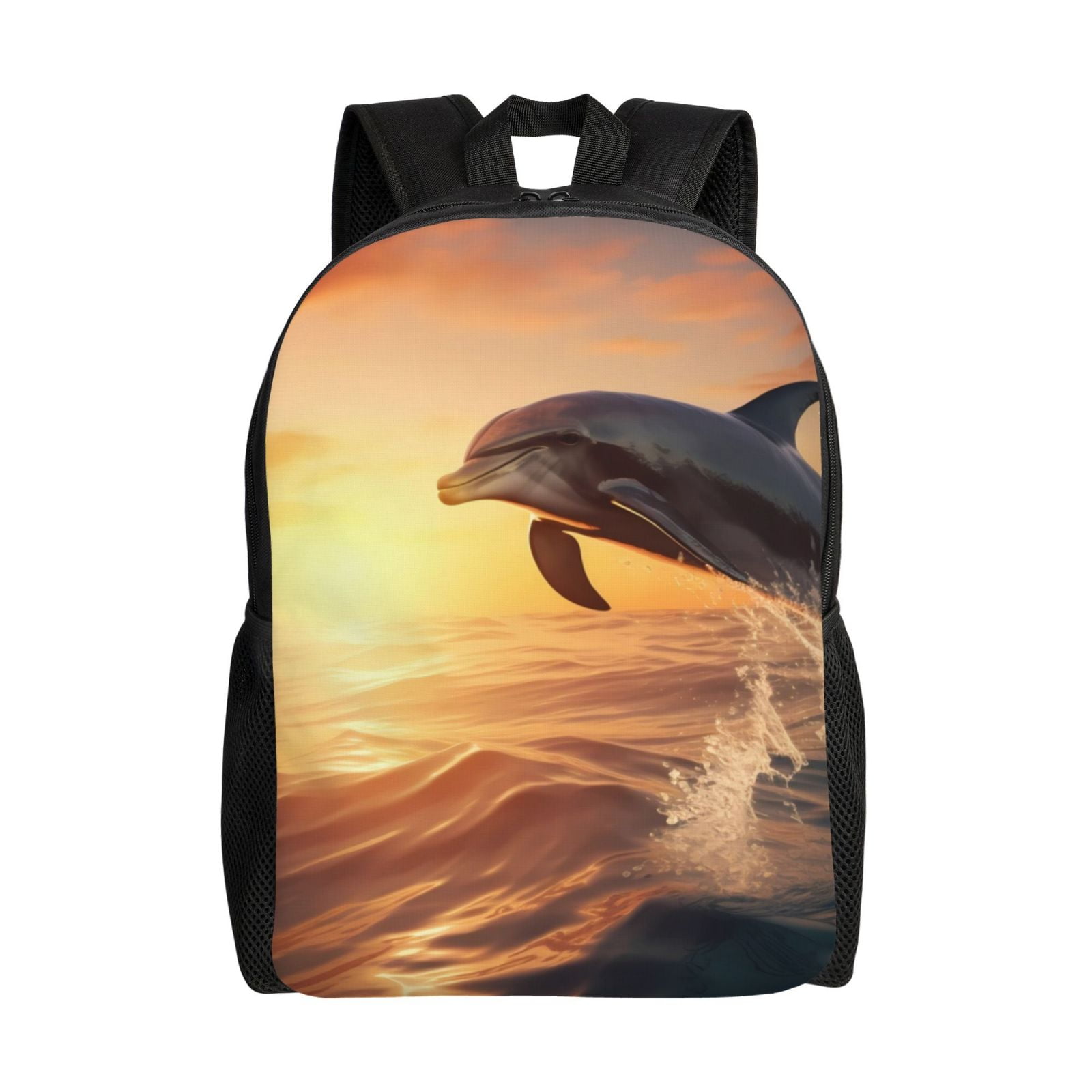 Cauagu Sunset Dancing Dolphin A Print Backpacks,Travel Daypack Casual ...