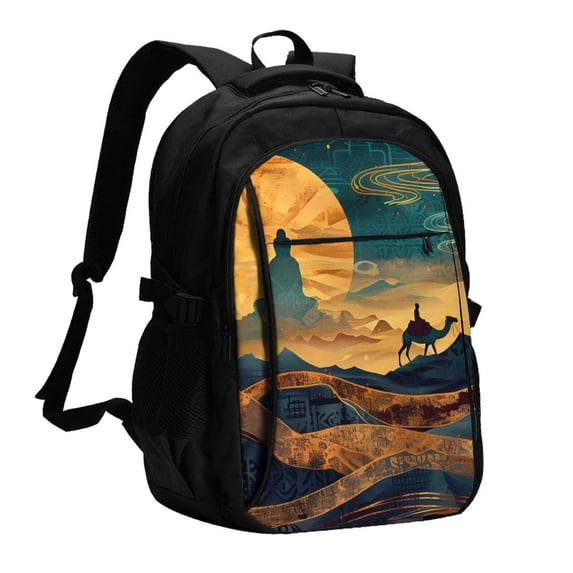 Cauagu Sunset Desert Journey Print Travel Laptop with USB Charging Port ...