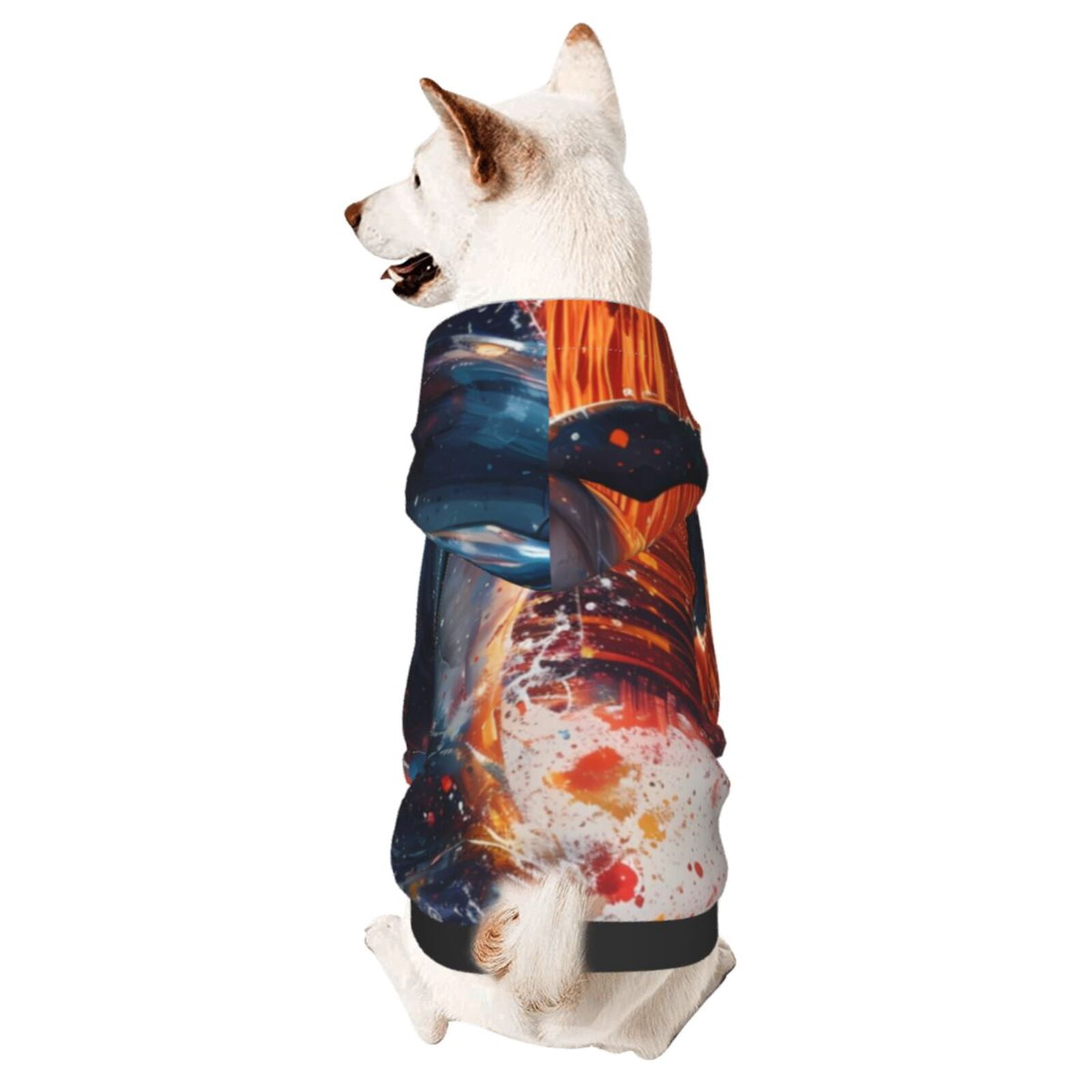 Cauagu Sunset Ocean Watercolor Dolphin Pattern Winter Pet Hoodie ...