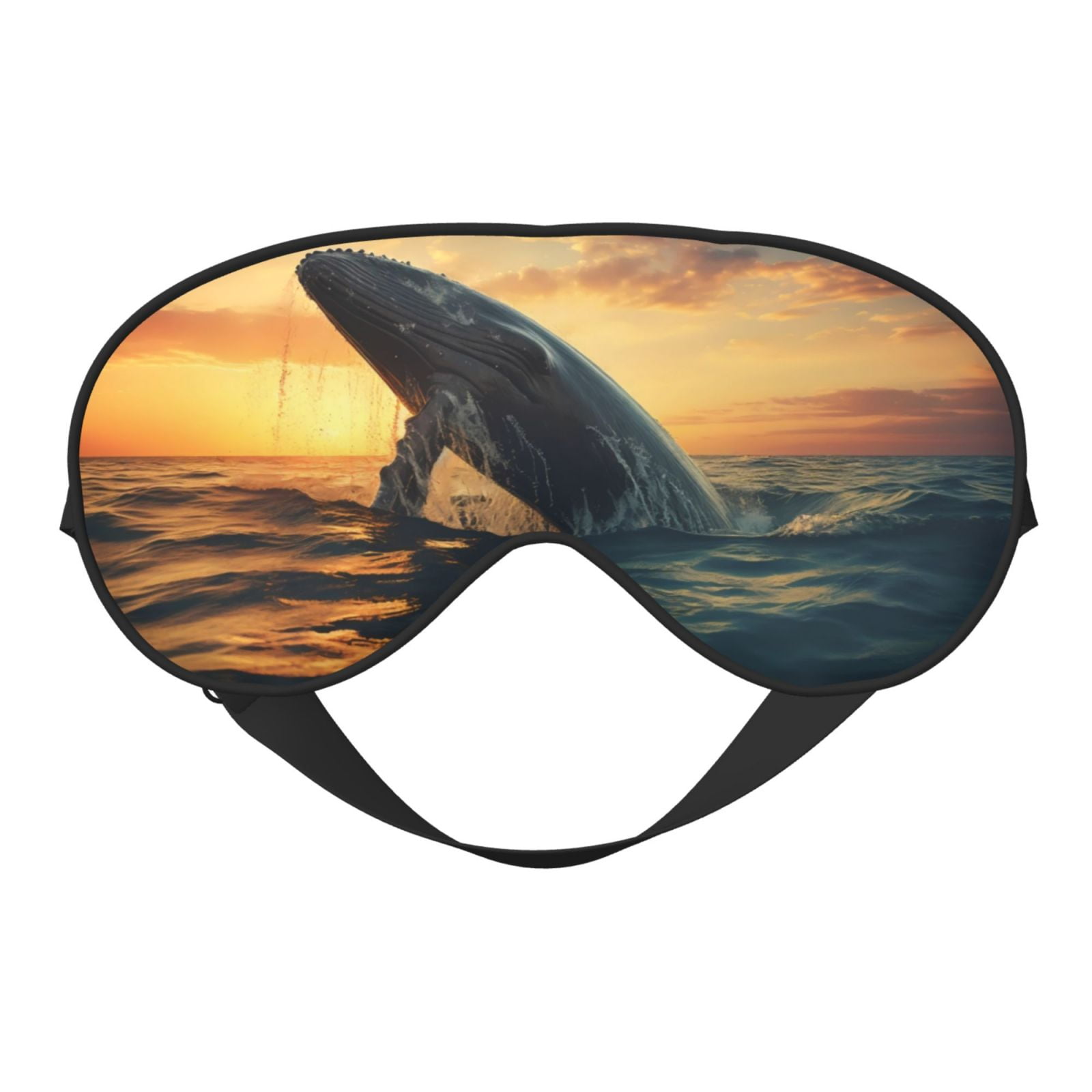 Cauagu Sunset Ocean Whale Print Sleep Eye Mask, Blindfold Eye Sleep ...