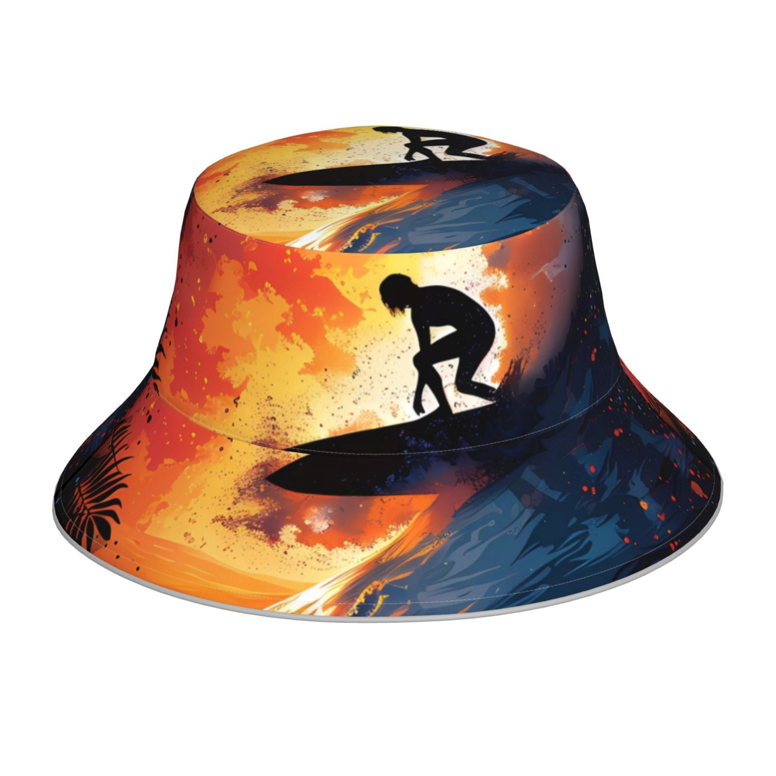 Cauagu Sunset Surfing Silhouette for Unisex Bucket Hat,Outdoor Summer ...