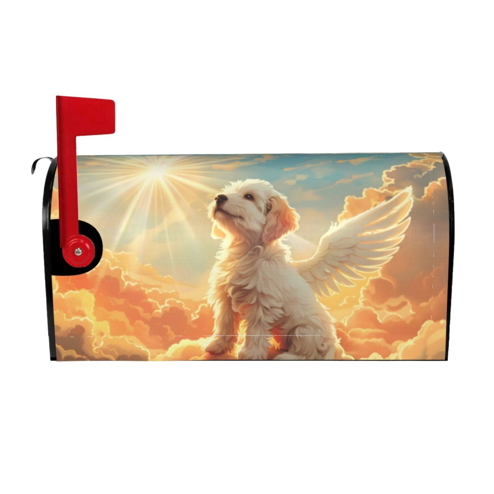 Cauagu Sunshine Golden Cloud Dog Pattern Magnetic Mailbox Covers ...