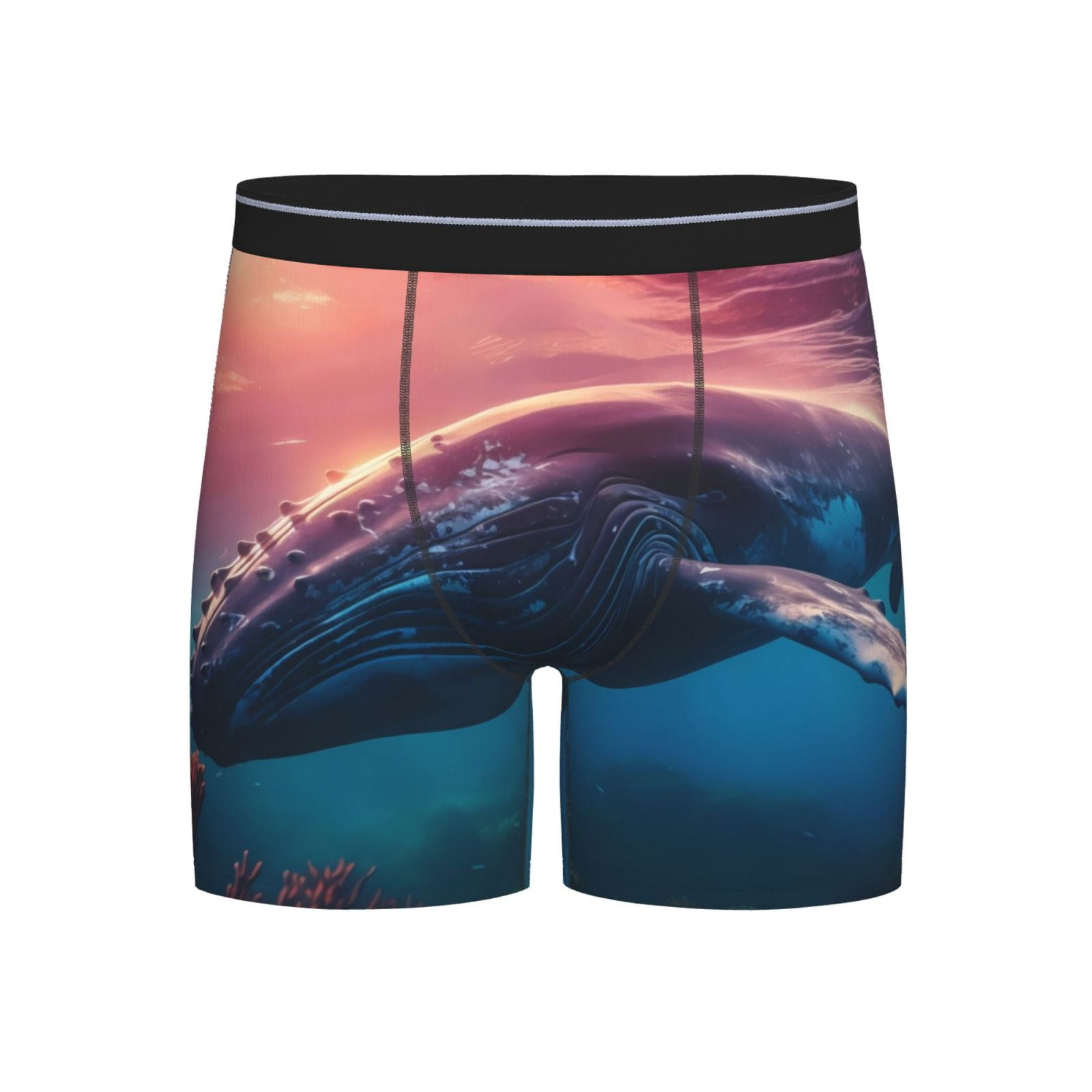 Cauagu Sunshine Ocean Whale Print Men's Boxer Briefs, Funny & Cute ...